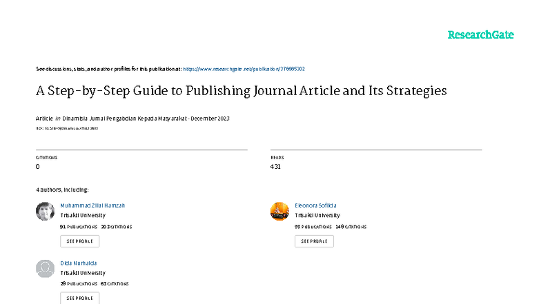 A Guide to Publishing Journal Articles: Strategies for Success ...