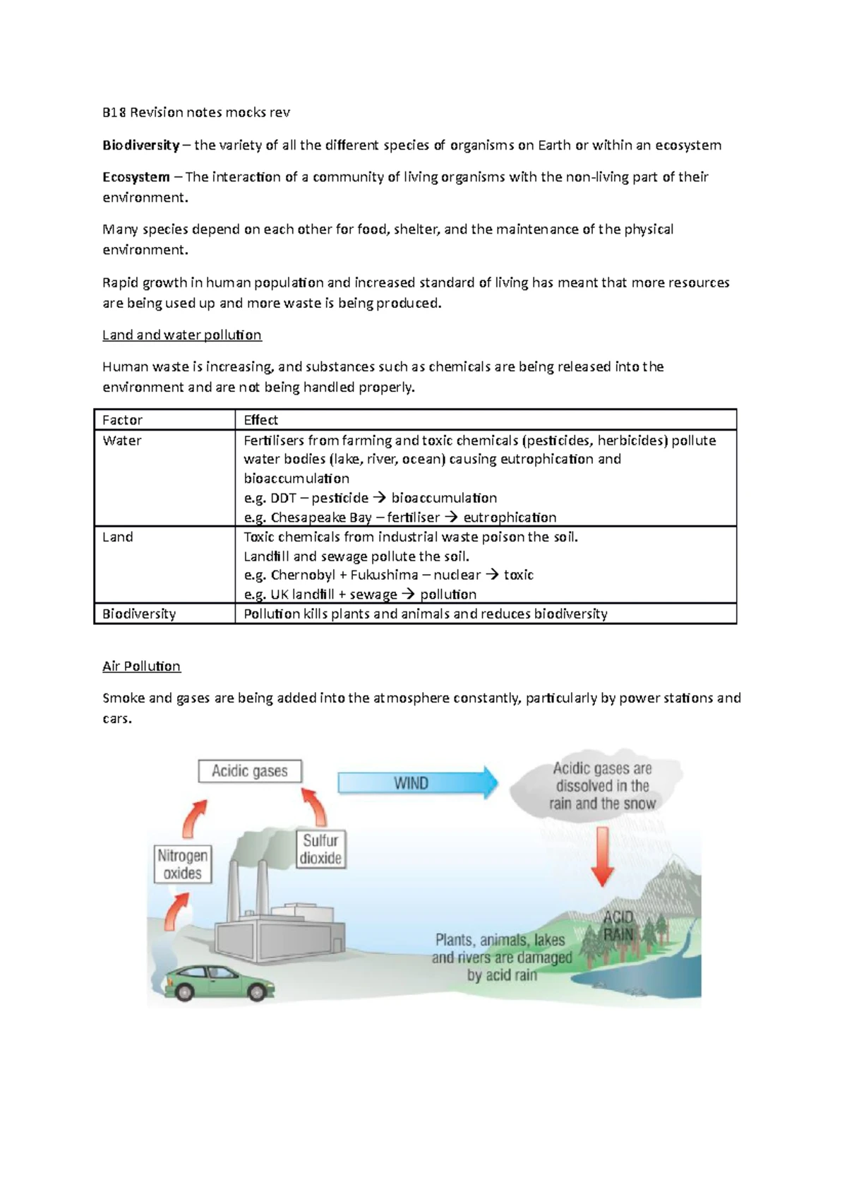 B3 Revision Notes Gcse Biology Biology B3 And B Cells Tissues And
