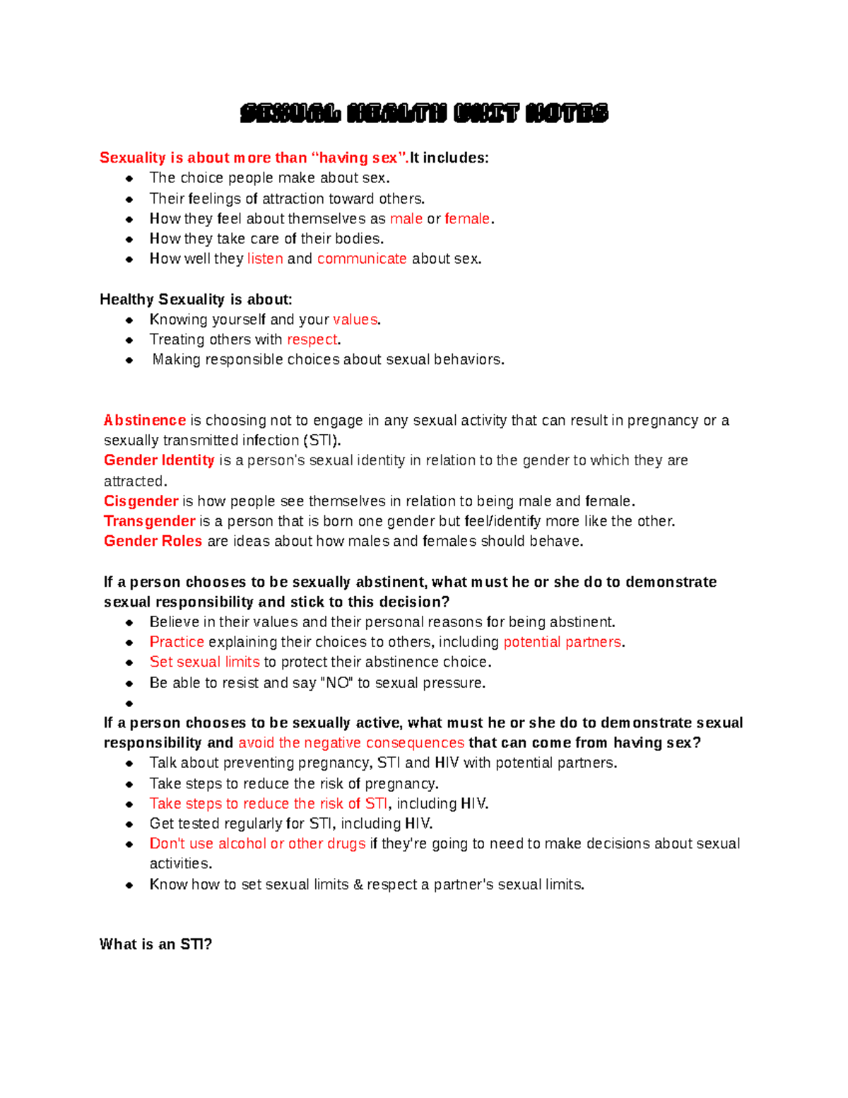 Amareuna Smith - Sexual Health Unit Guided Notes - Google Docs - Sexual ...