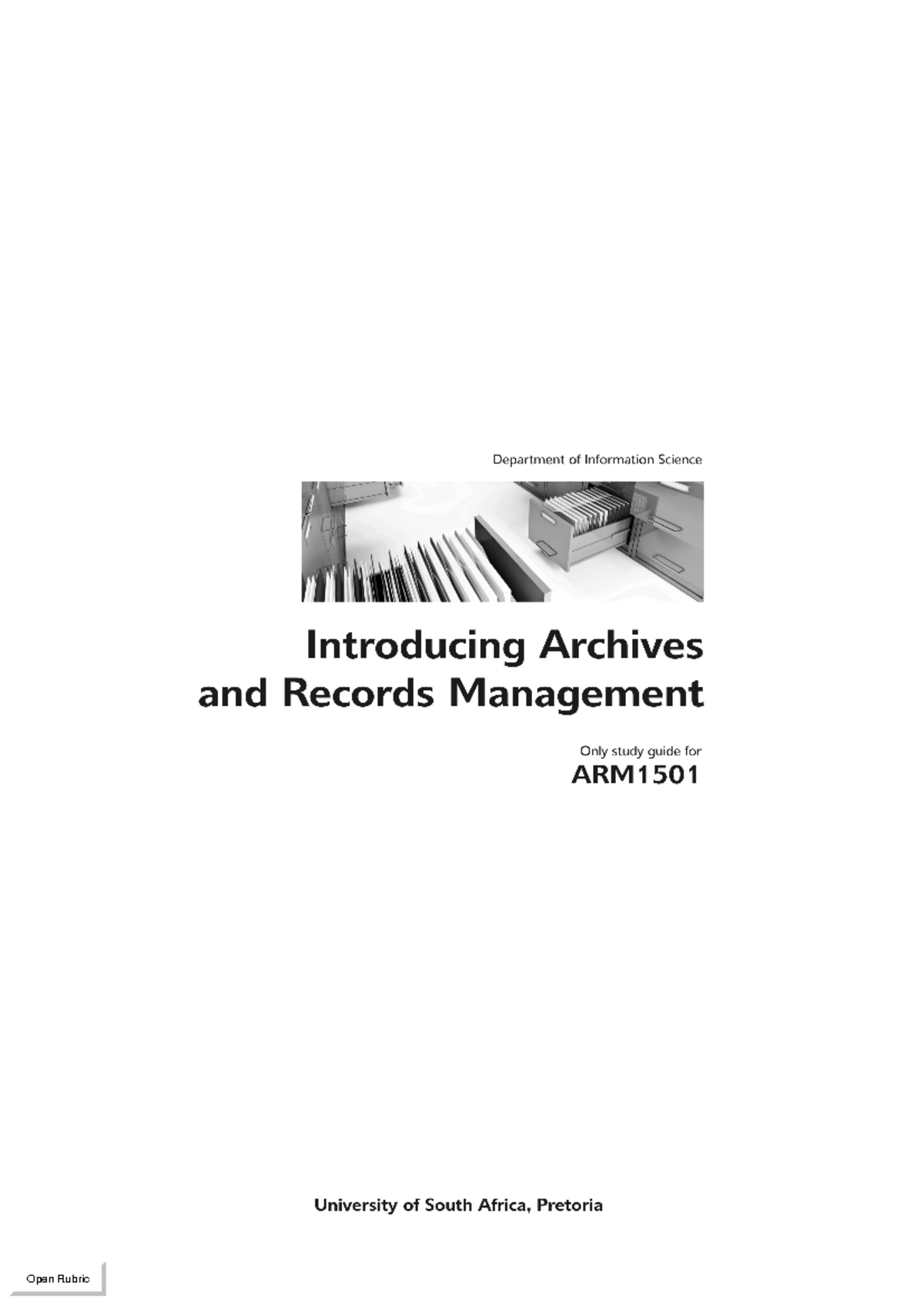 ARM1501/2012 - Study Guide for Archives Management and Records ...