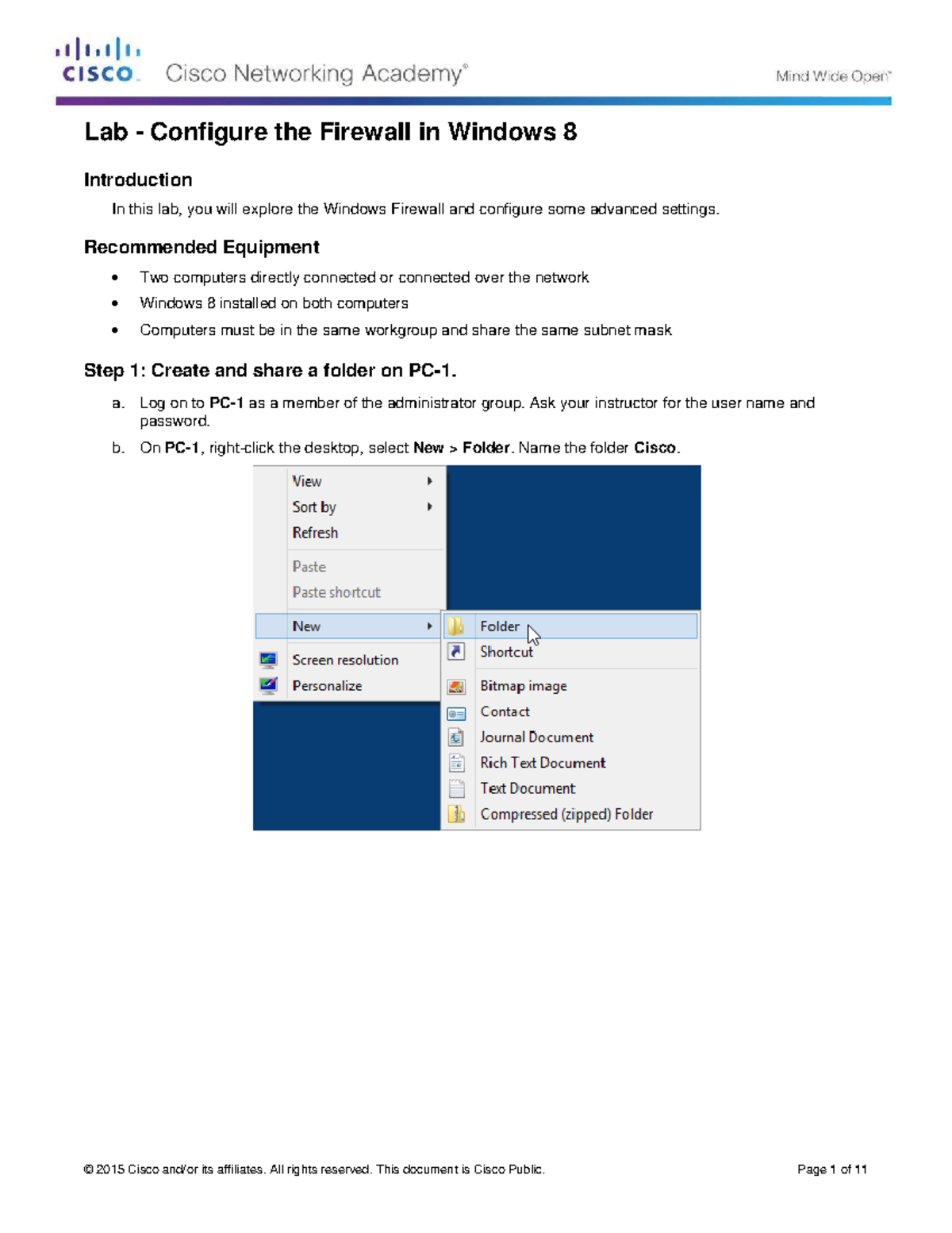 12.3.1.5 Lab - Advanced Configuration of Windows 8 Firewall - Studocu
