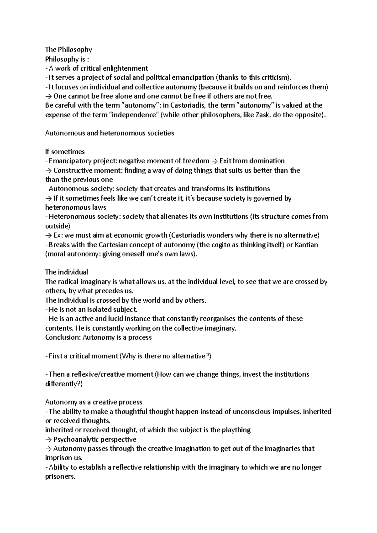 The Philosophy - The Philosophy Philosophy is : A work of critical ...