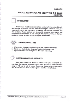 Lesson 1 - Science Technology and Society Lesson 1: Instructions: On ...