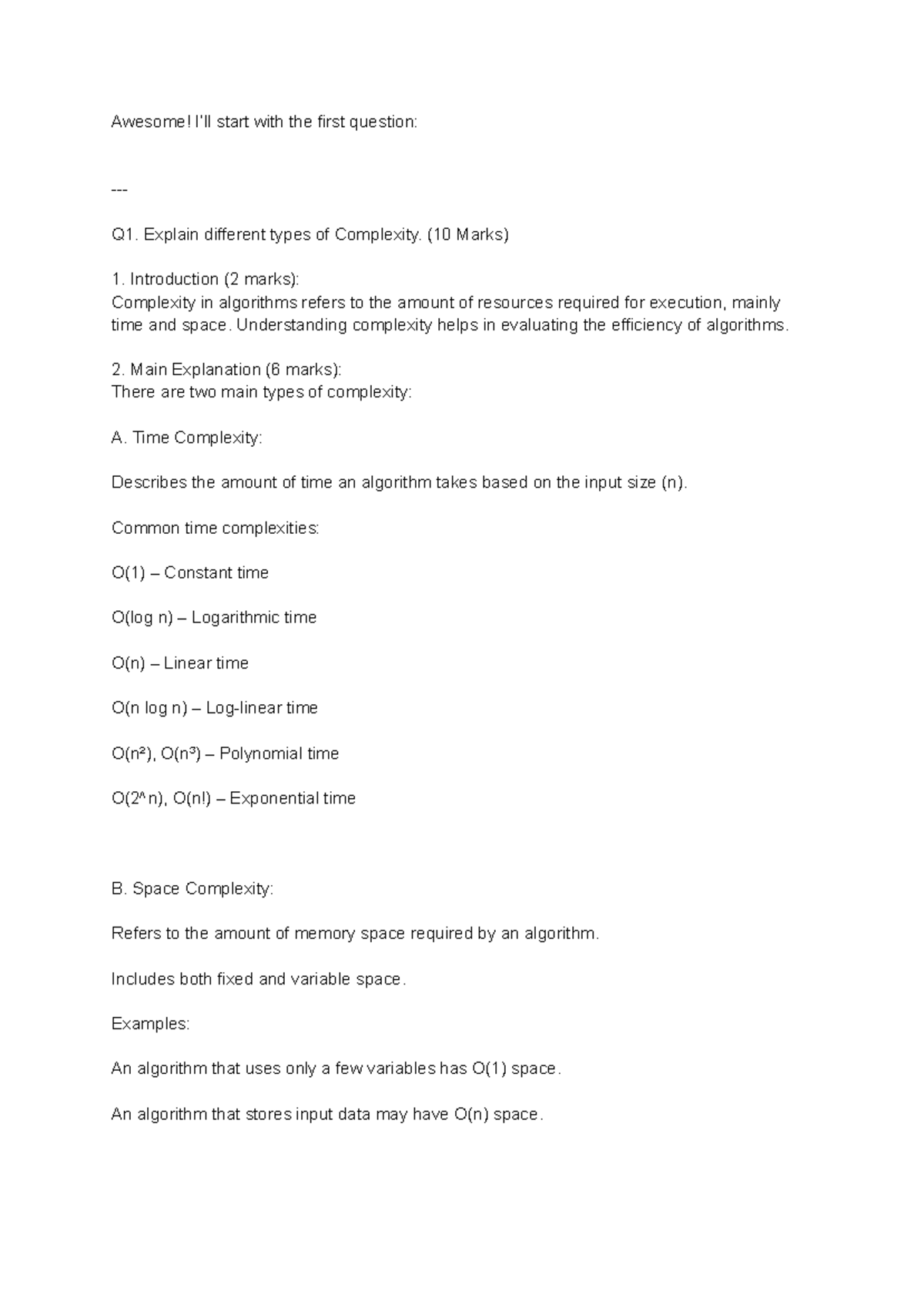 DAA - Complexity Types and Asymptotic Notation Explained (10 Marks ...