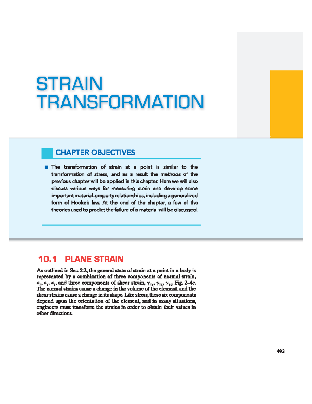 Strain Transformation Chapter 10 Objectives and Key Concepts - Studocu