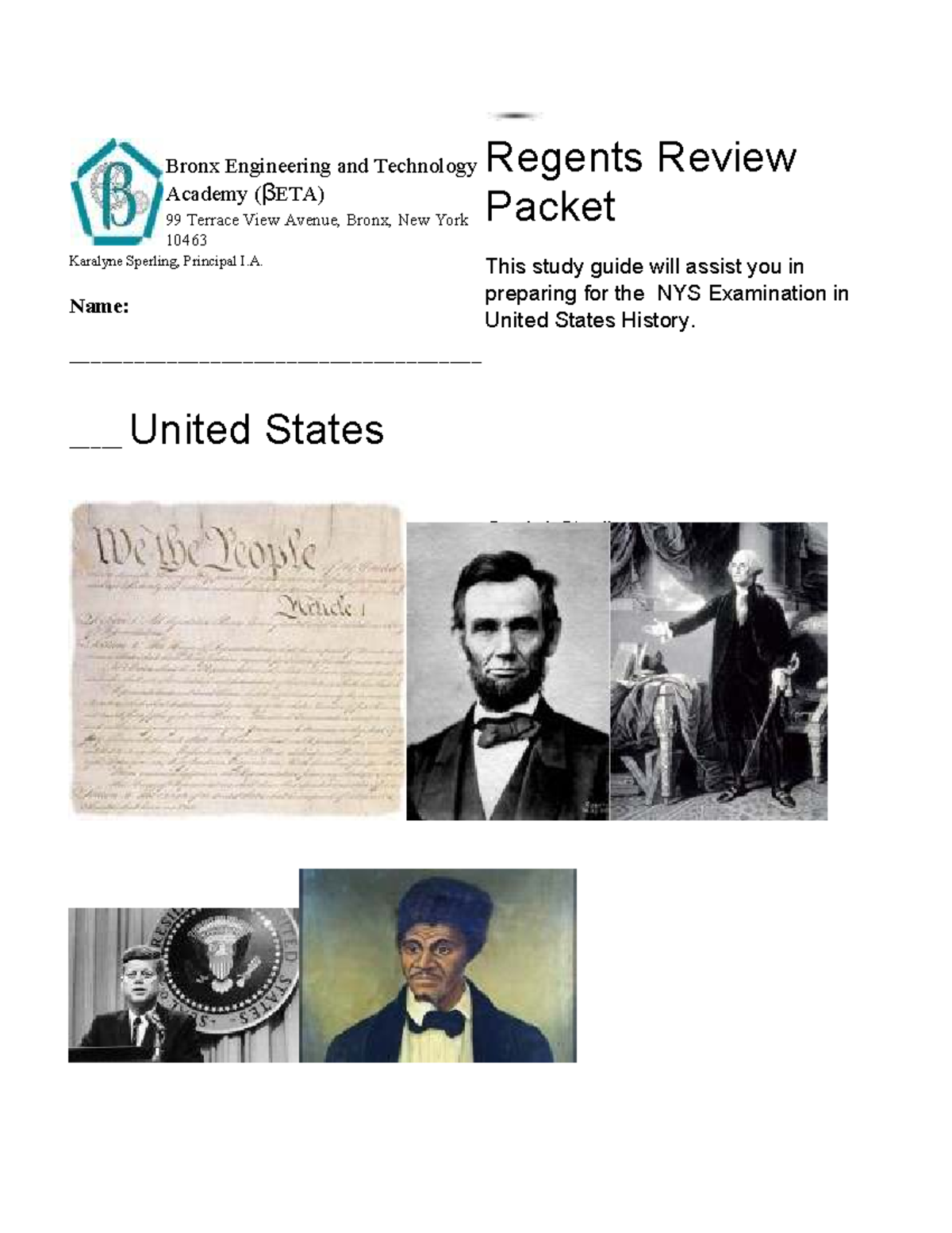 U.S. History Regents Review Packet: Key Amendments & Events Overview ...
