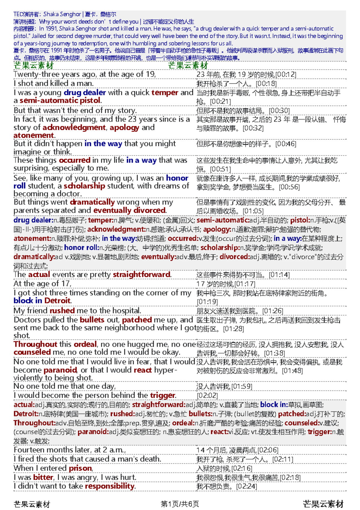 Shaka Senghor: Redemption Journey After Prison 2014 [过错不能定义你的人生] - Studocu