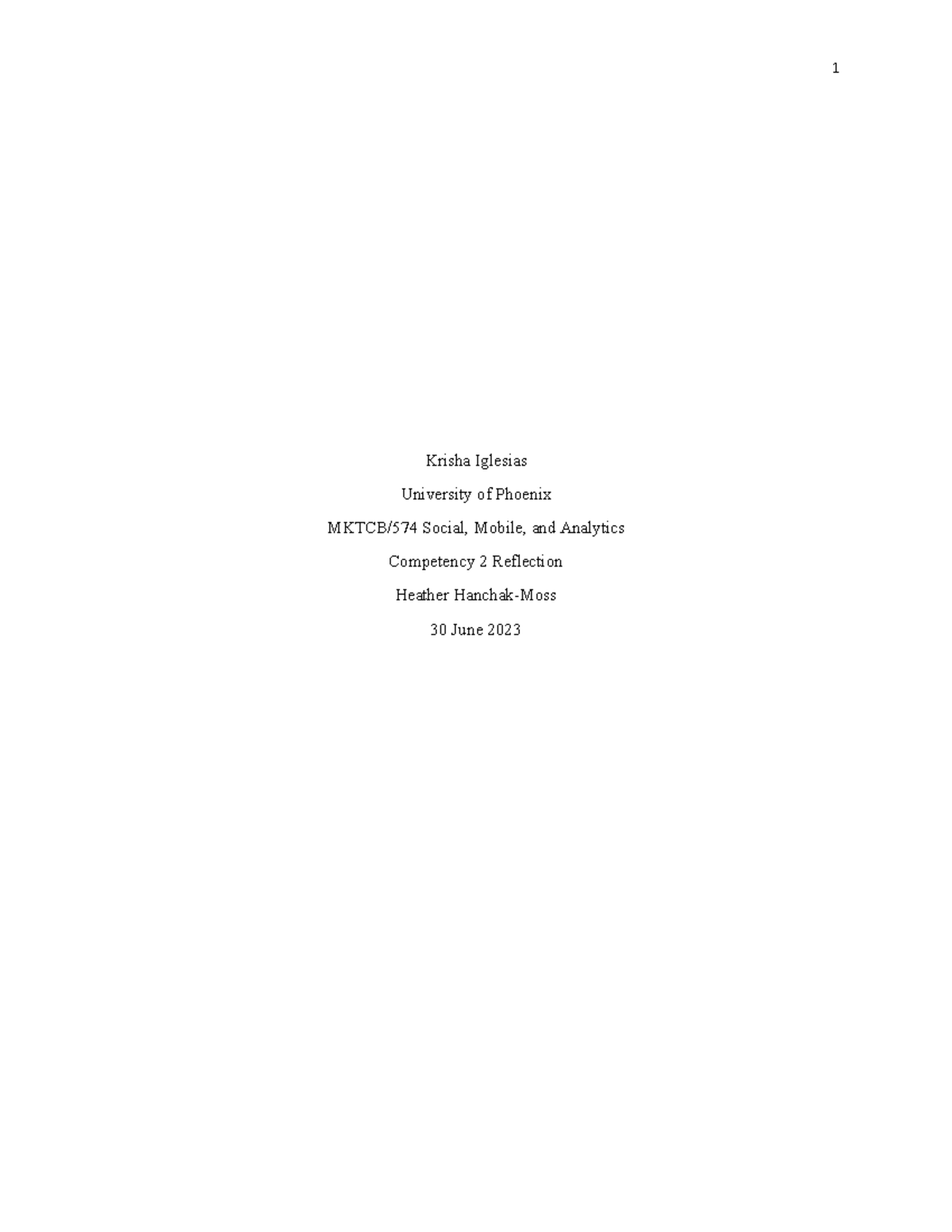 MKTCB 574 Competency 2 Reflection on Market Data & Ethics - Studocu