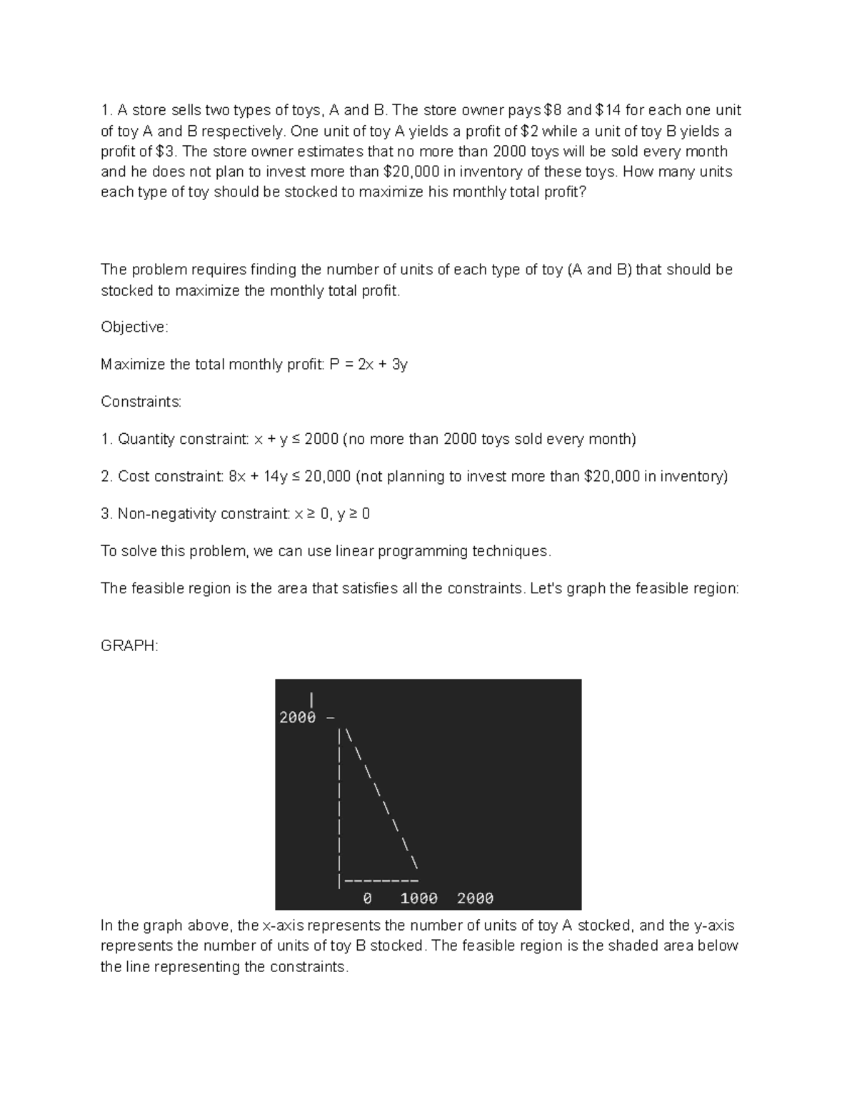 Linear Programming - Seatwork - Mansci: Maximizing Profits for Toys & Tables - Studocu