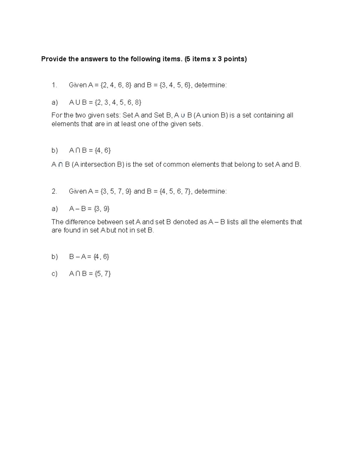 03 Activity 1 - ARG - Discrete Math - Provide the answers to the ...