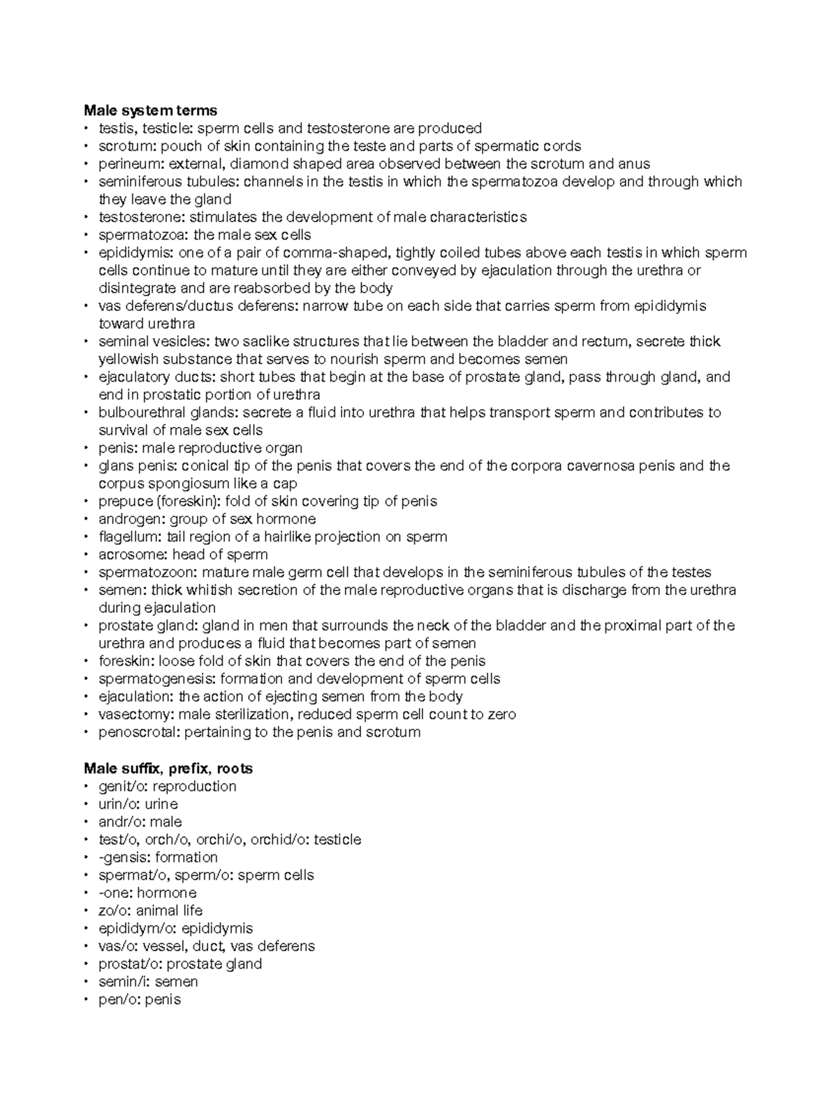 CH 9 Male Reproductive System Summary and Key Terms - Studocu
