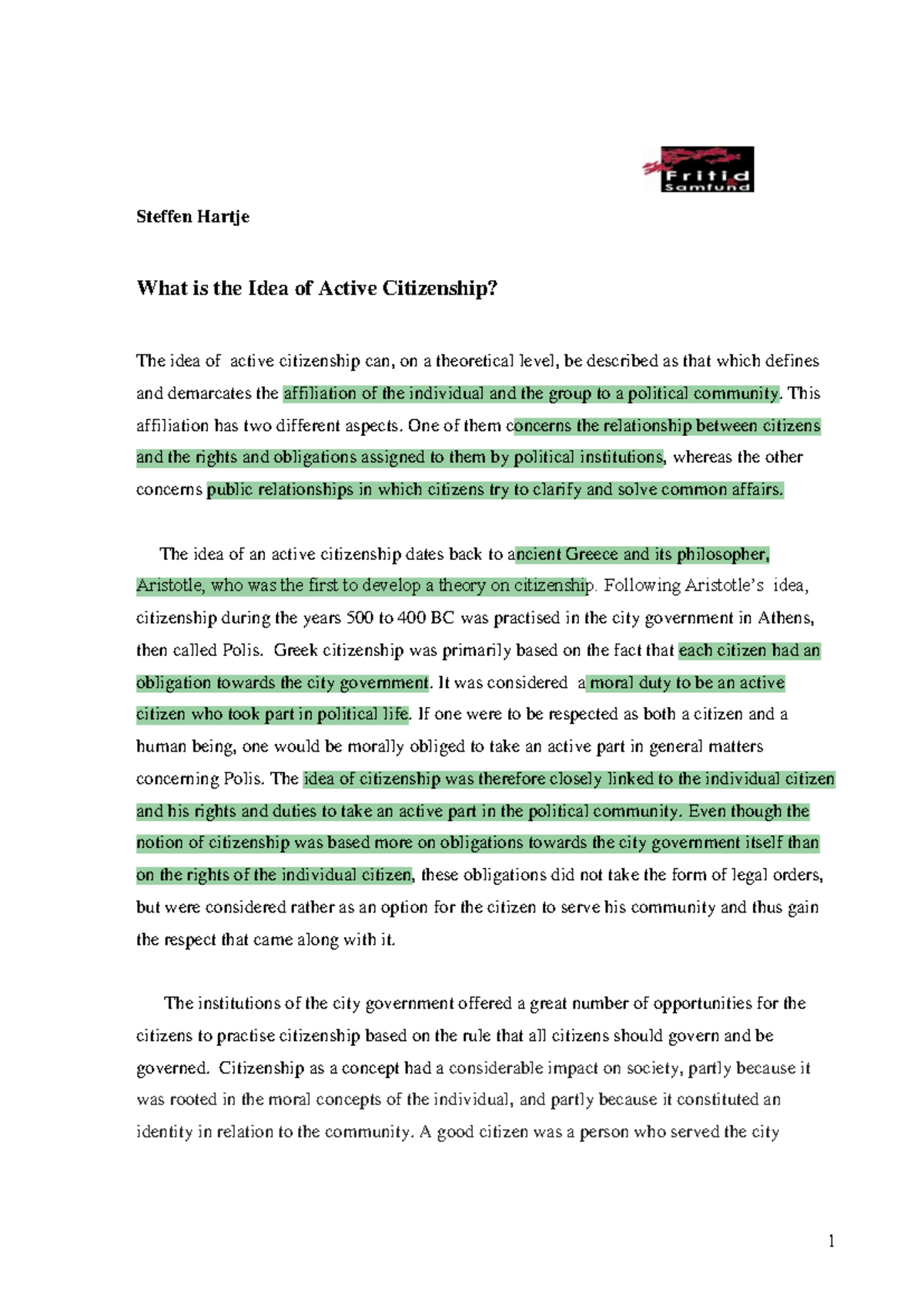 Active Citizenship: Historical Perspectives and Modern Implications ...