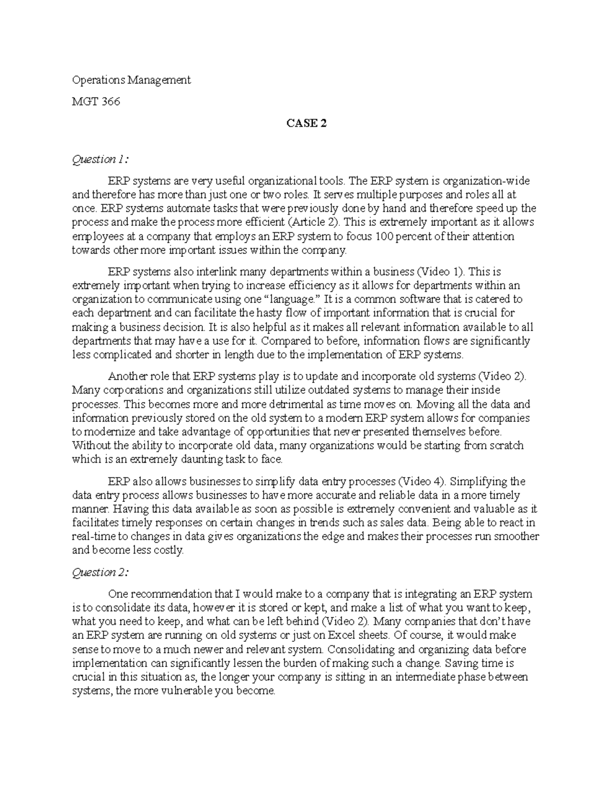 Case 2 - operations management raymond fan case 2 - Operations ...