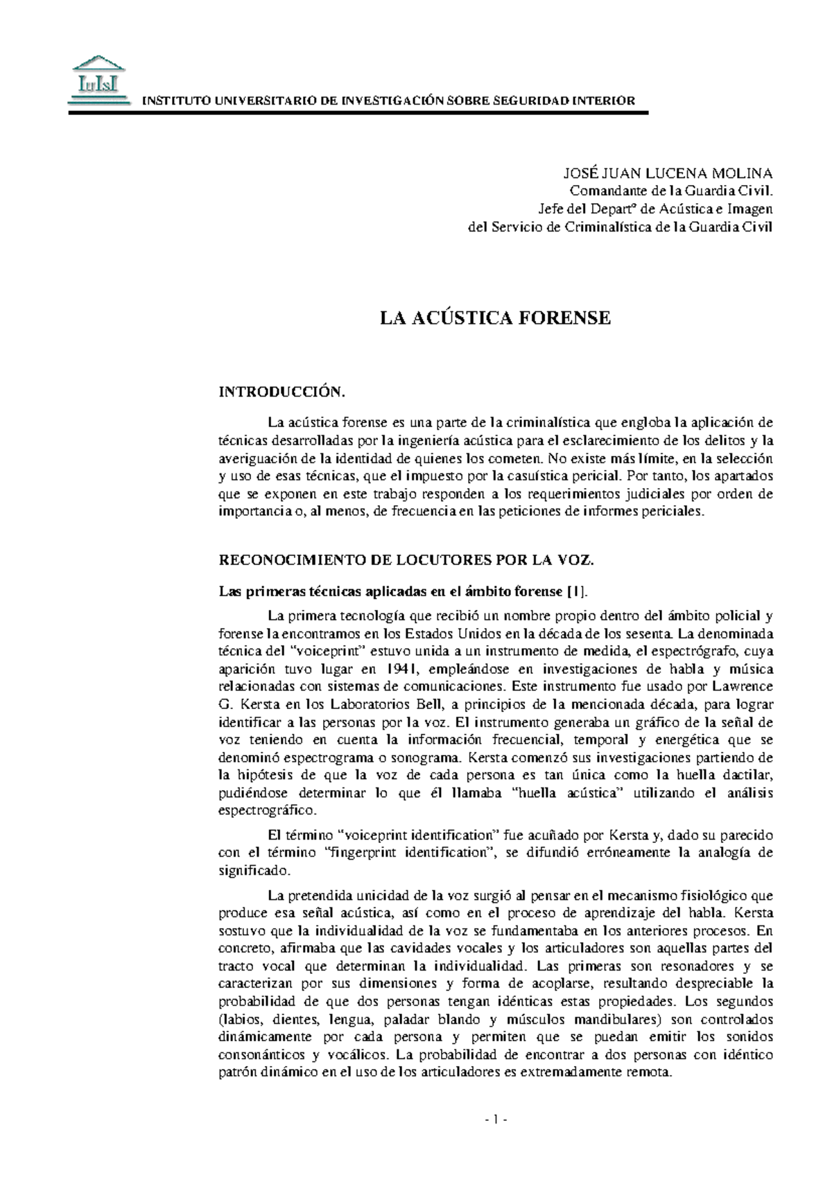 Acústica Forense: Técnicas y Aplicaciones en Criminalística (UIISI ...