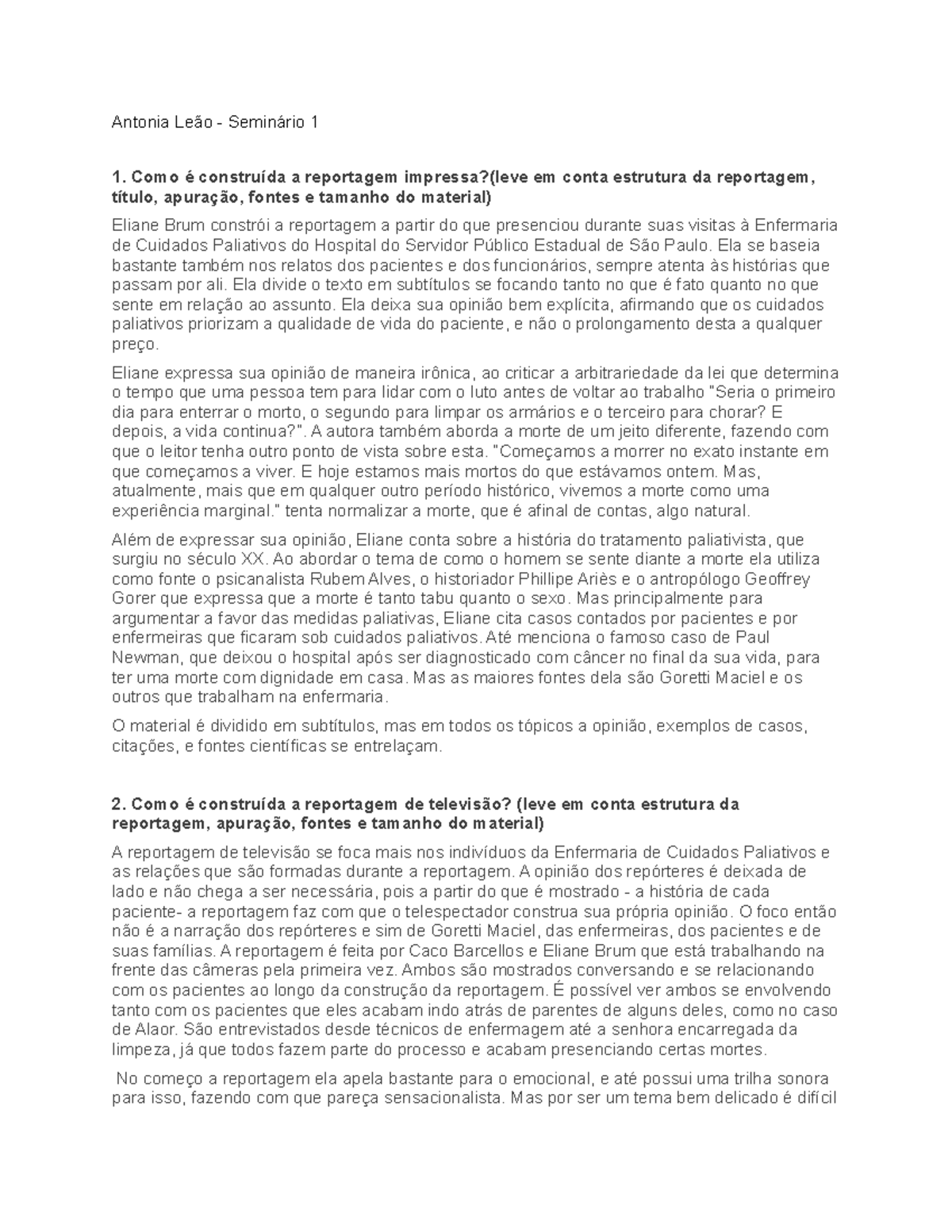 Seminário 1 notes - Antonia 1 1. Como a reportagem impressa?(leve em ...