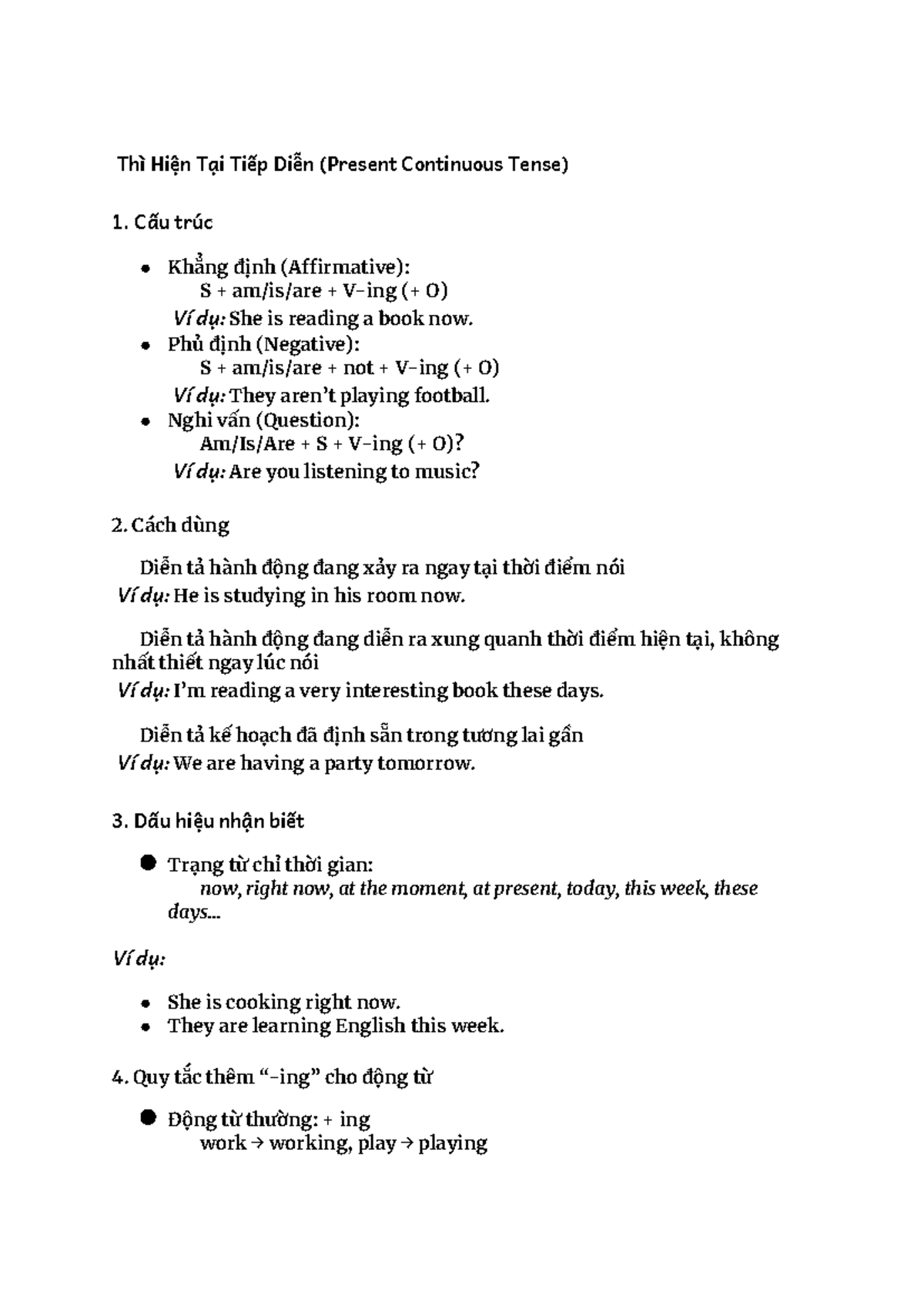 Thì Hiện Tại Tiếp Diễn (Present Continuous Tense) - Cấu Trúc & Cách ...