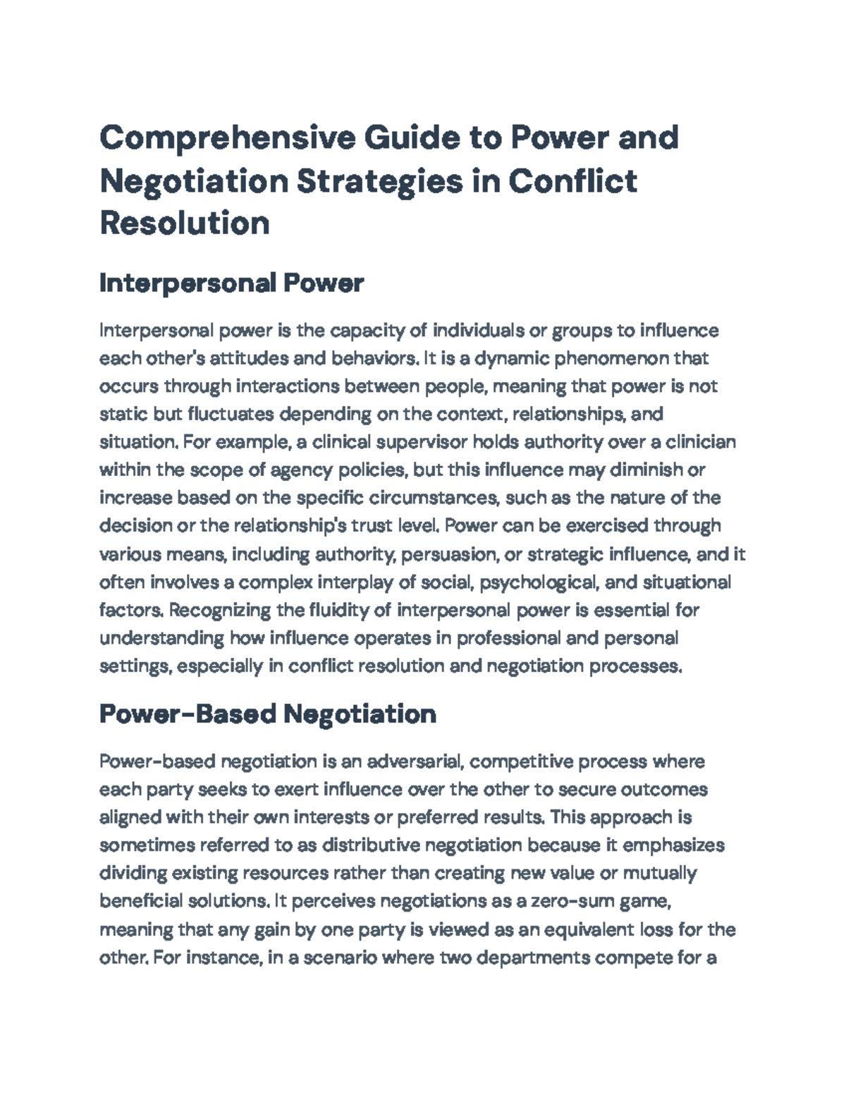 Comprehensive Guide to Power & Negotiation Strategies in Conflict ...