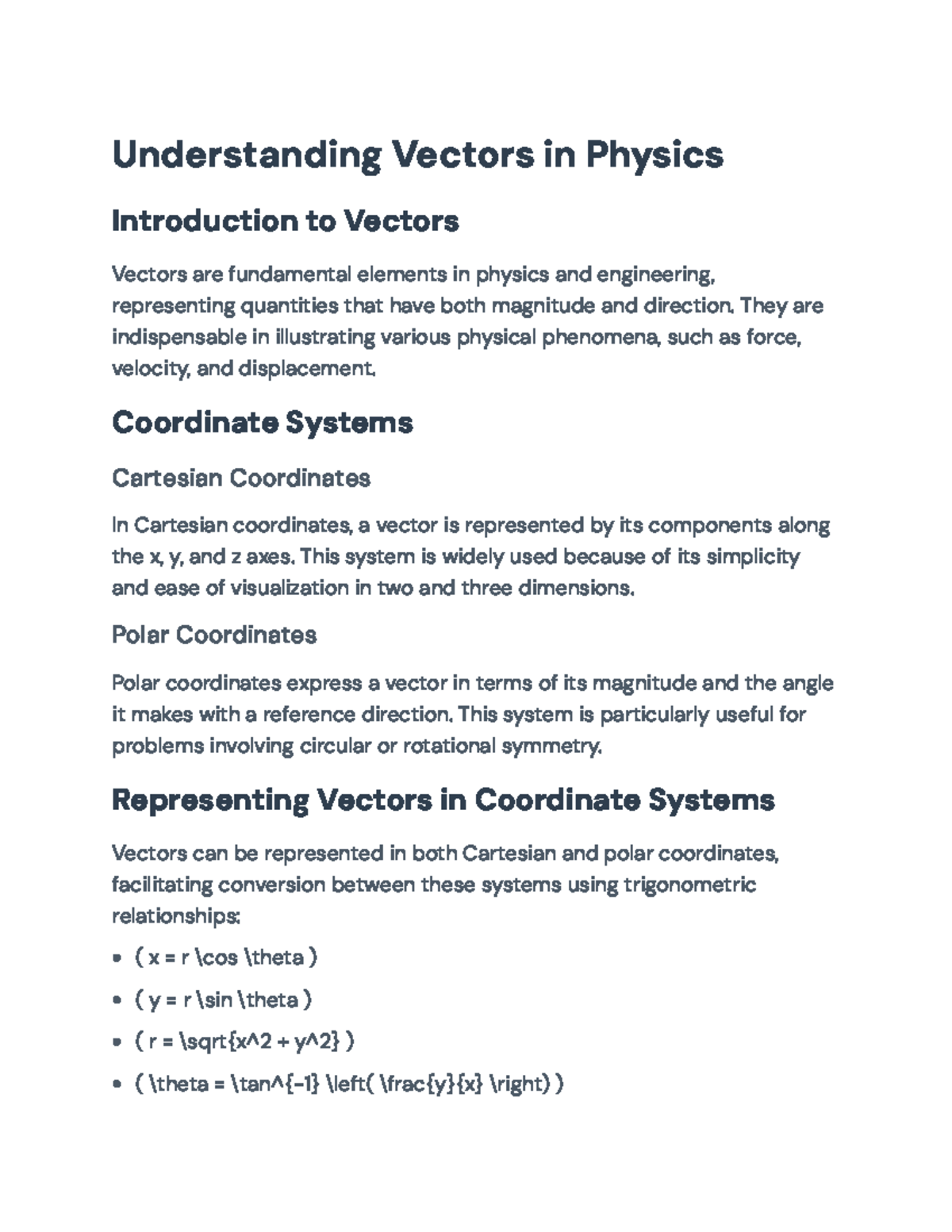 Understanding Vectors in Physics: Concepts and Applications ...