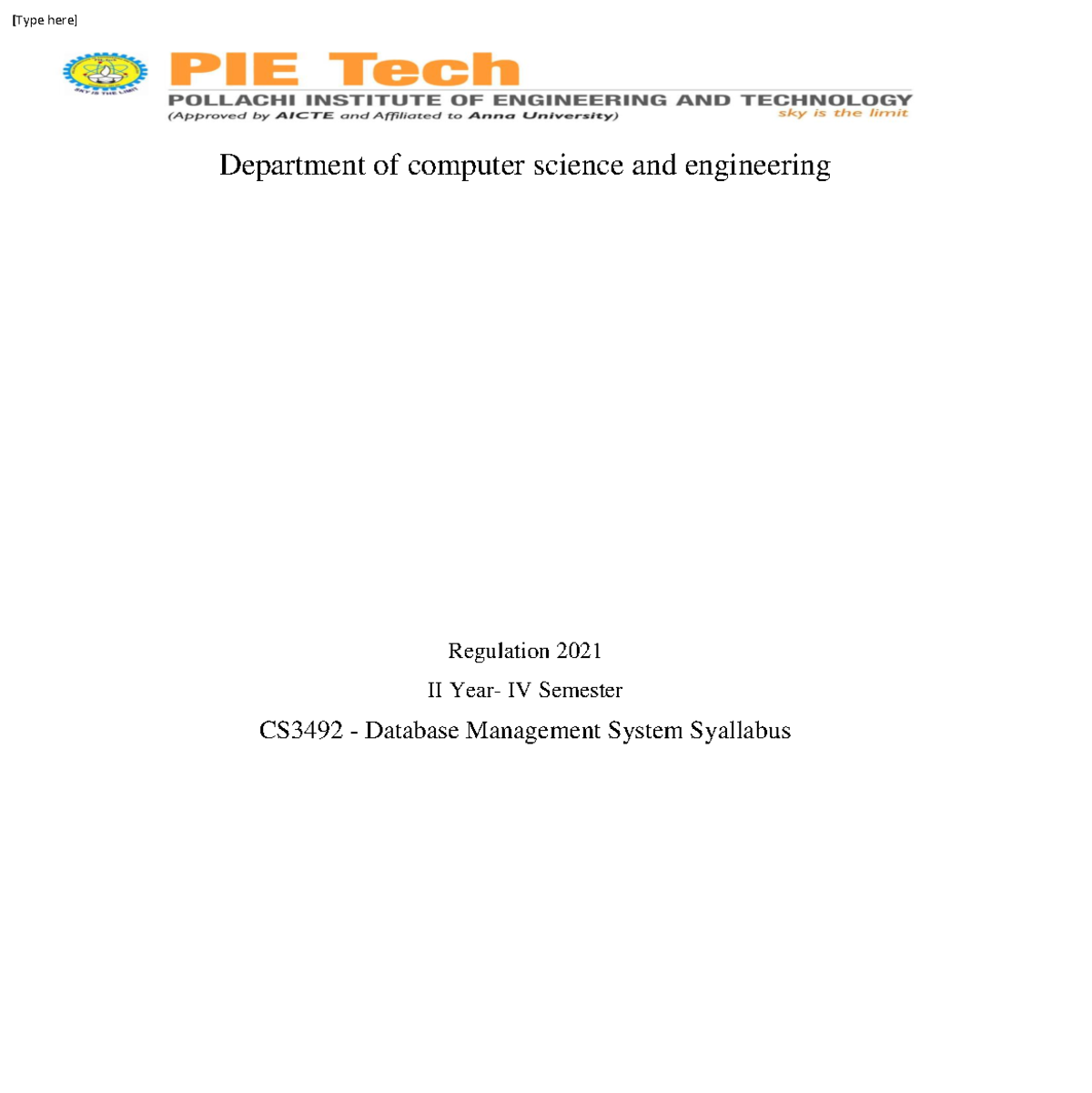 CS3492 Database Management System Lecture Notes - Studocu