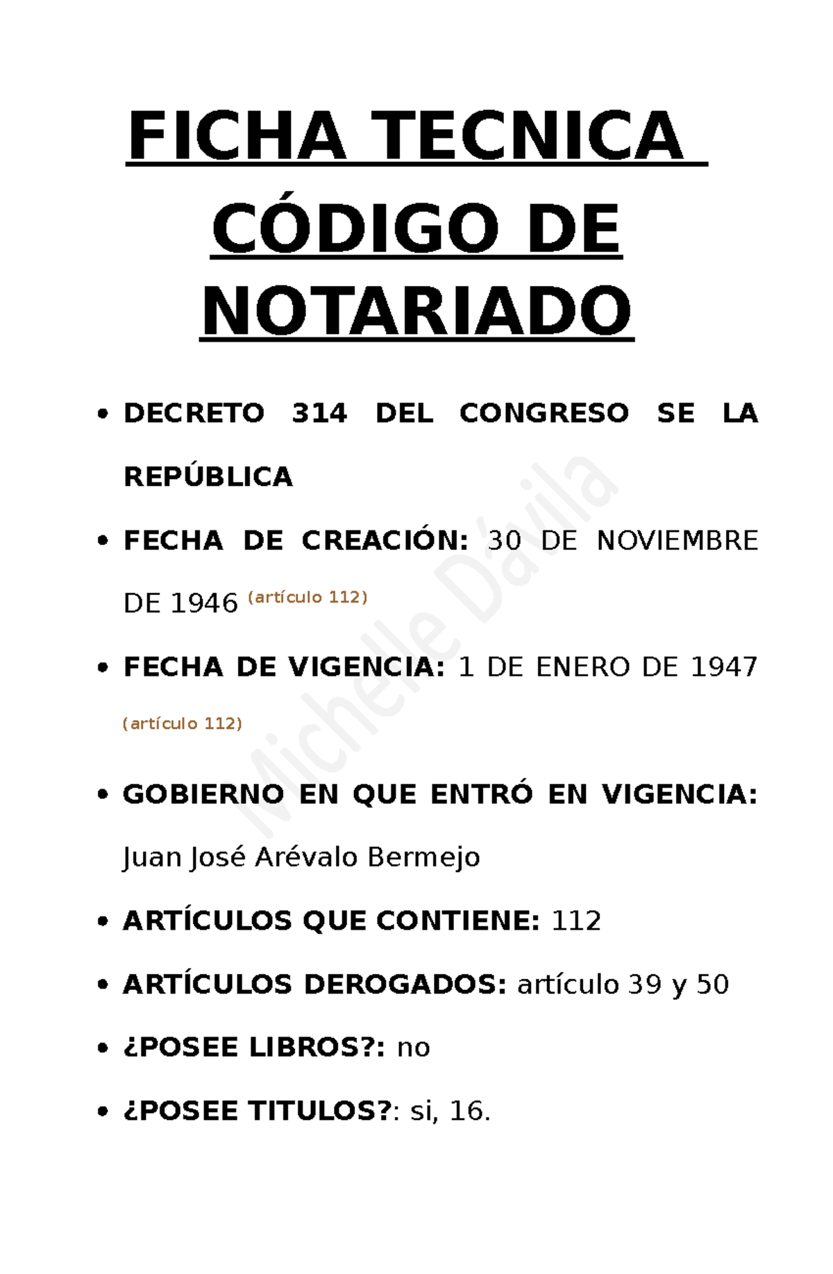 Primeros carteles Derecho Notarial - FICHA TECNICA CÓDIGO DE NOTARIADO ...