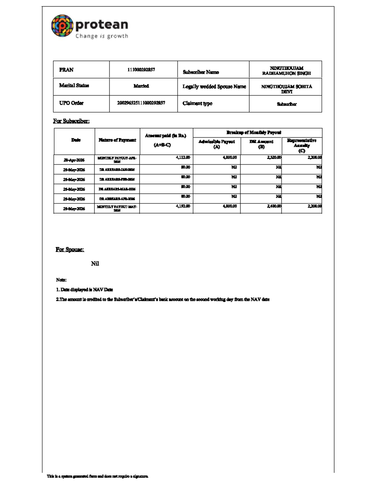 Passbook Summary 26-27: Monthly Payout Breakdown - Studocu