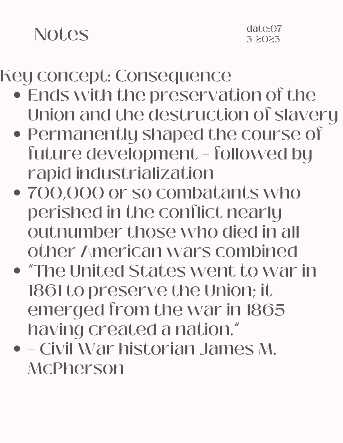 Unit 1: The Civil War & Reconstruction Overview - IB - Studocu