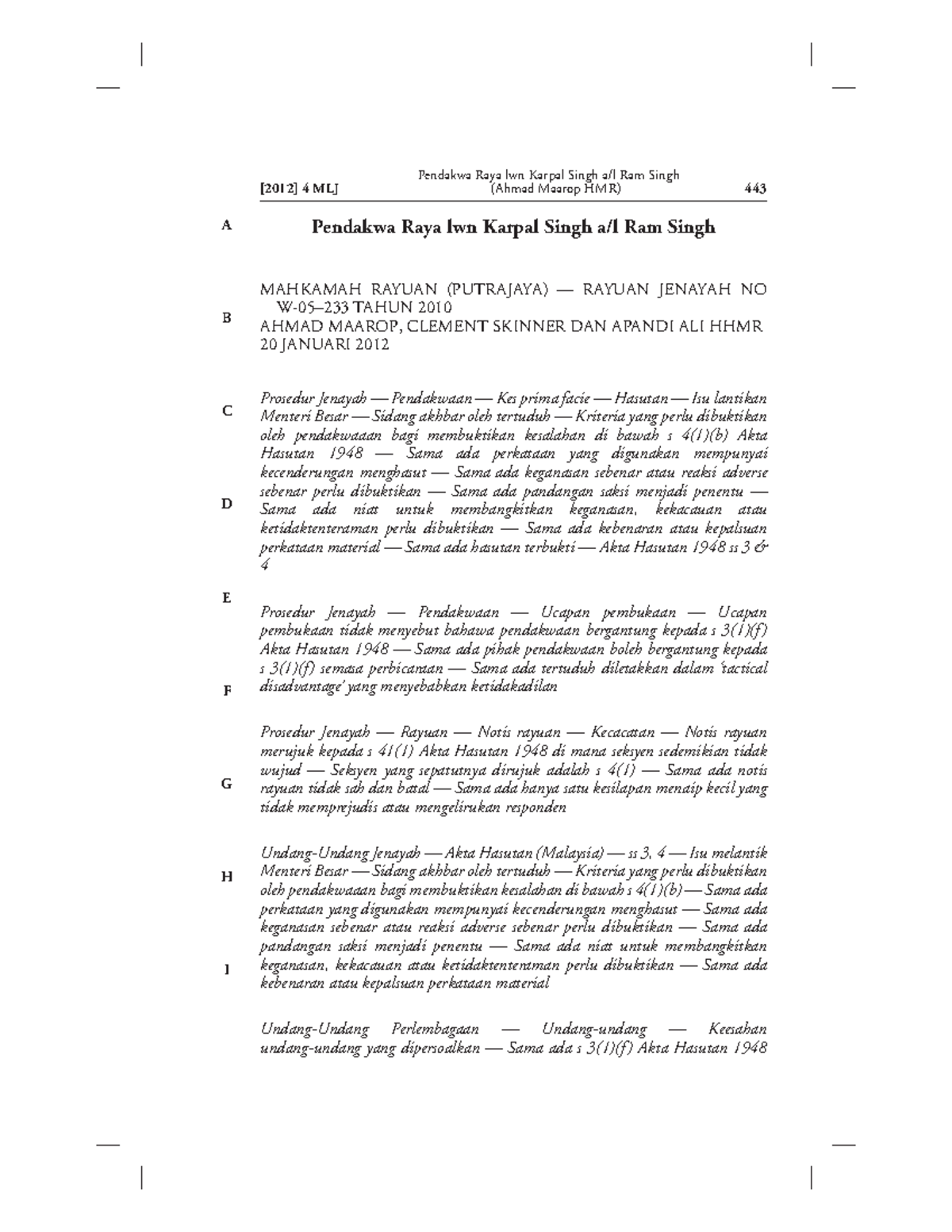 Pendakwa Raya lwn Karpal Singh al Ram Singh - Pendakwa Raya lwn Karpal ...