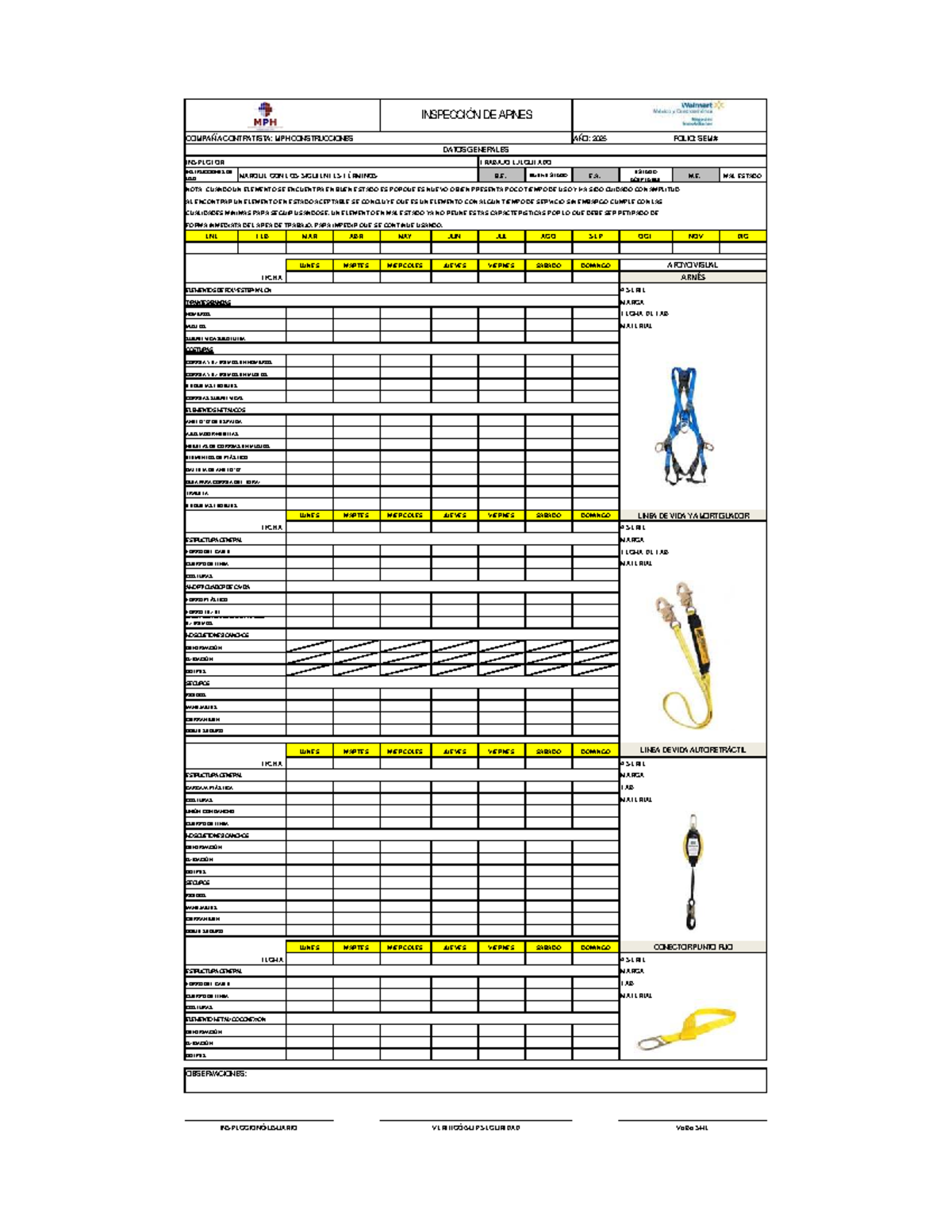 Checklist de Inspección de Arnés - MPH Construcciones 2025 - Studocu