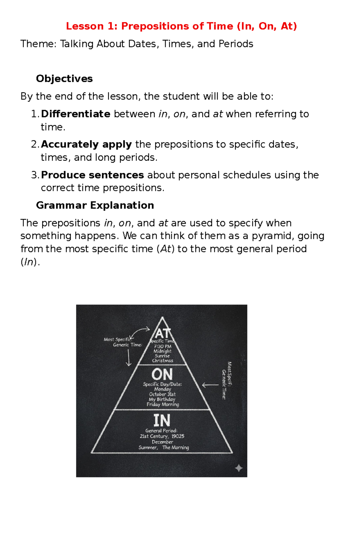 Preposition Lessons (ENG101): Time & Place Exercises - Studocu