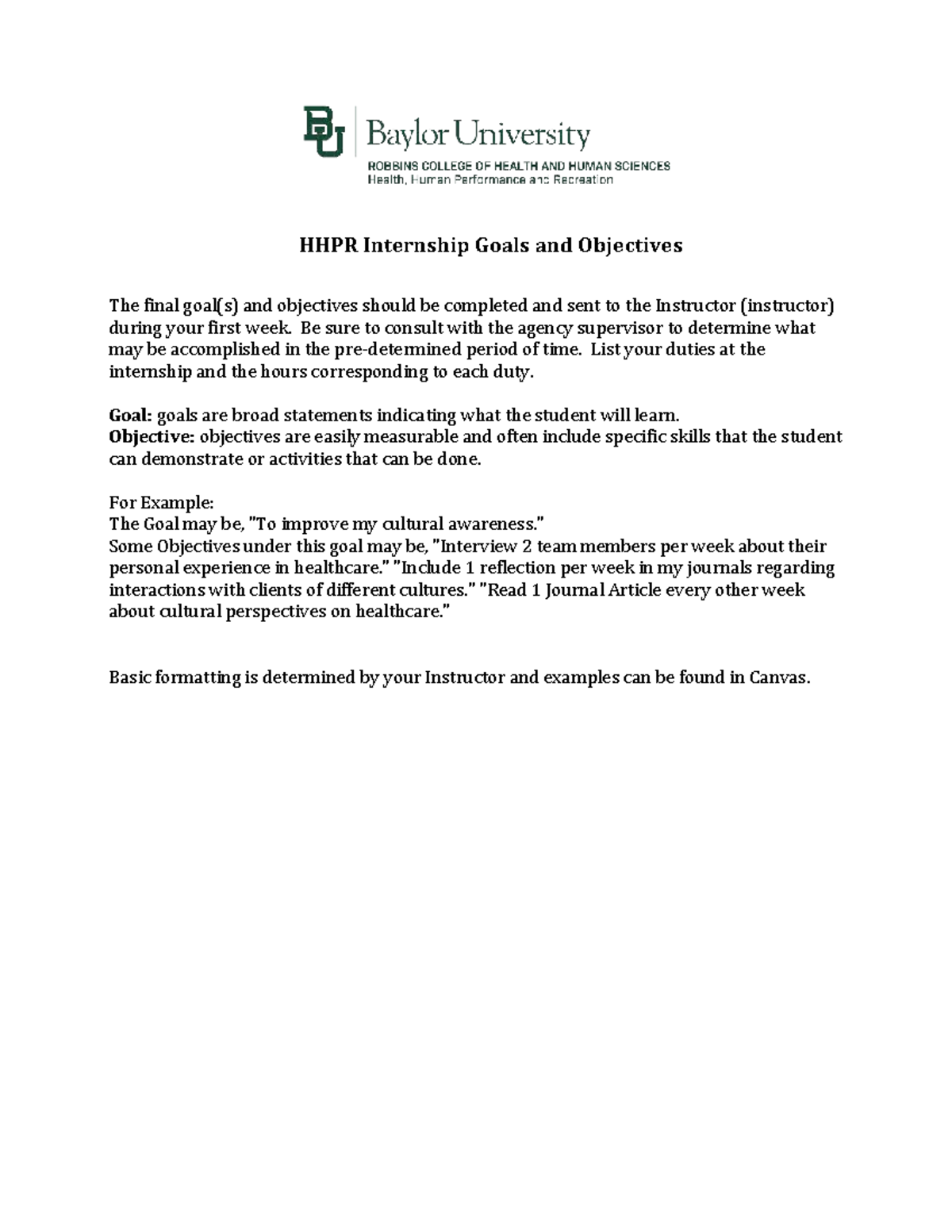 HP4V79 Internship Goals & Objectives: A Guide for Success - Studocu