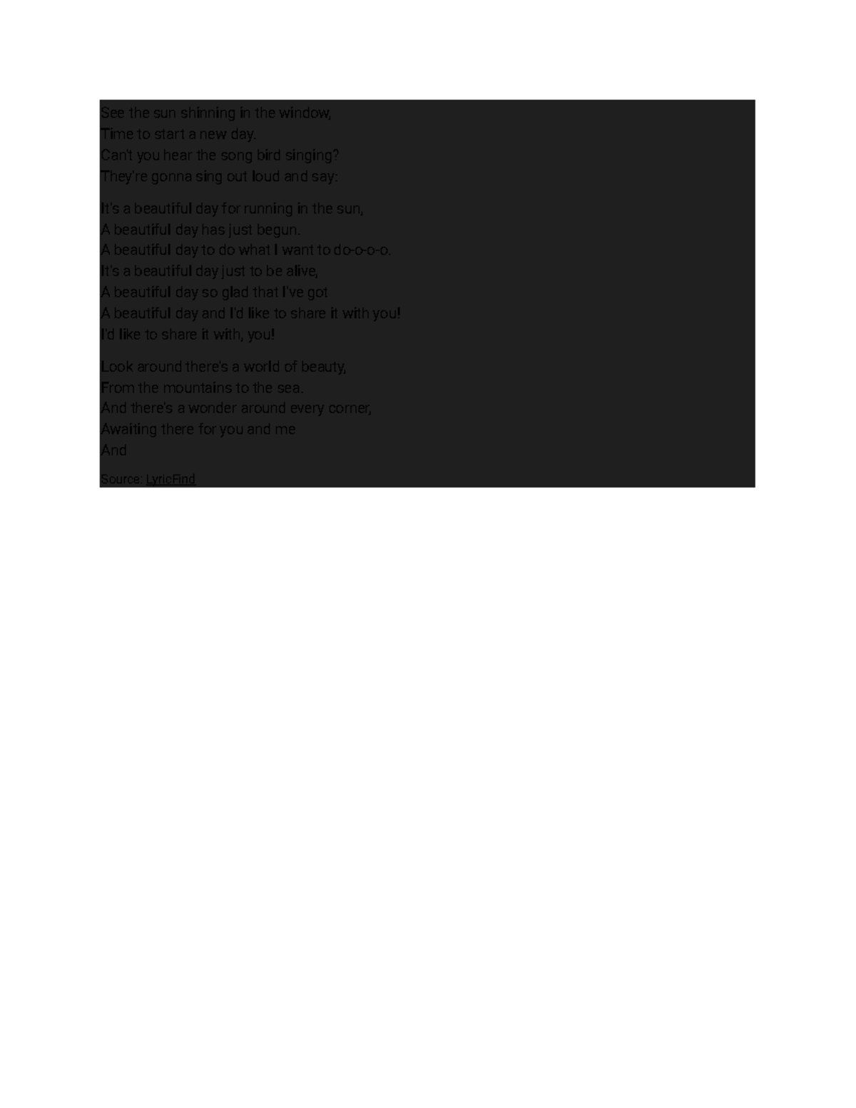 Moving up song - Kinder songs - See the sun shinning in the window ...