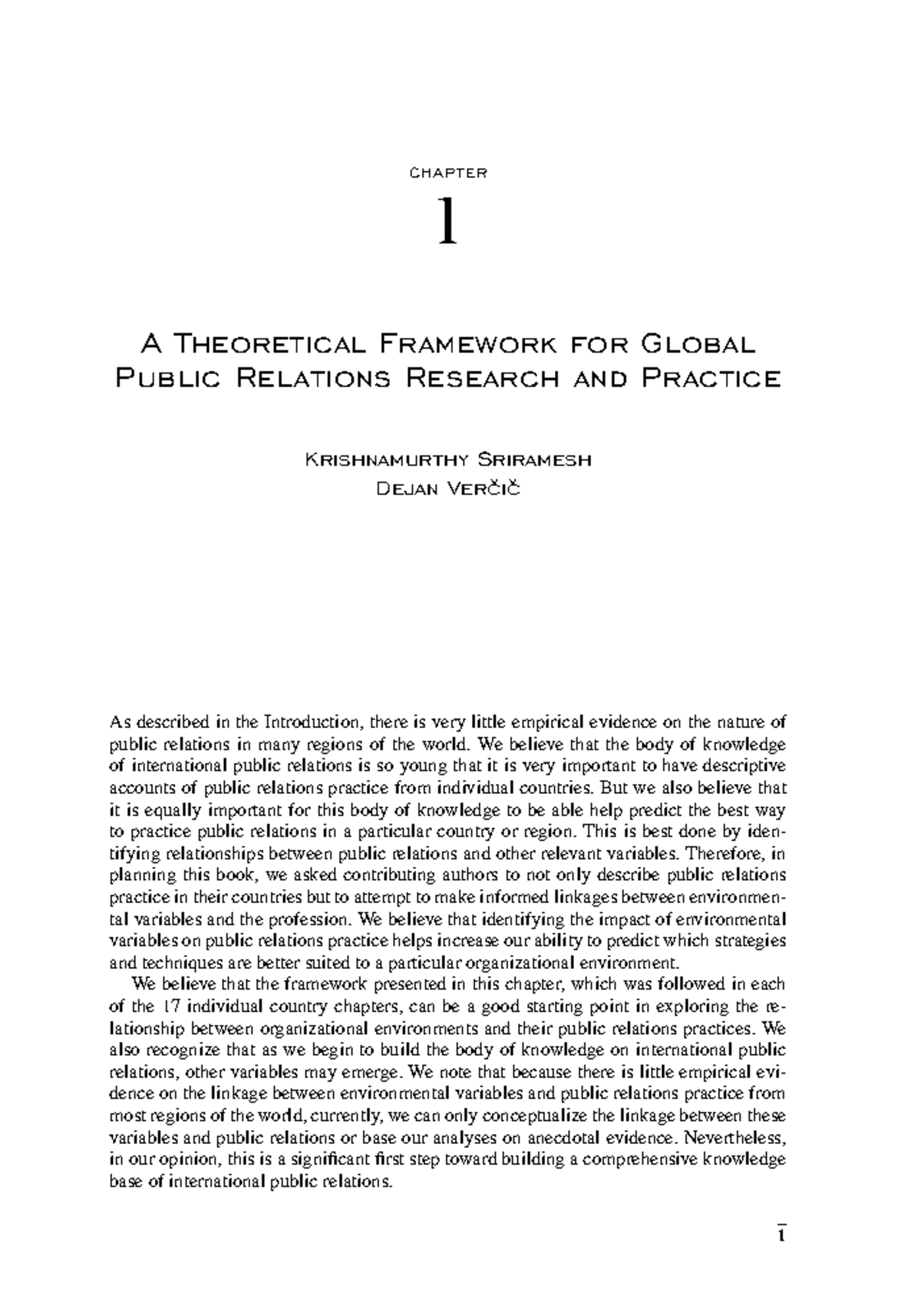 CHAPTER 1: Theoretical Framework for Global Public Relations (PR 101 ...