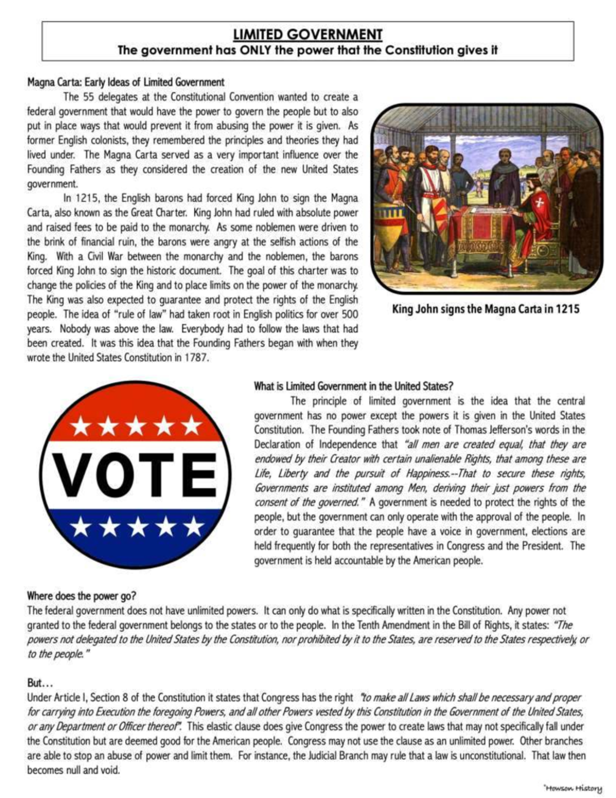 Limited Government: The Constitutional Framework and Magna Carta ...