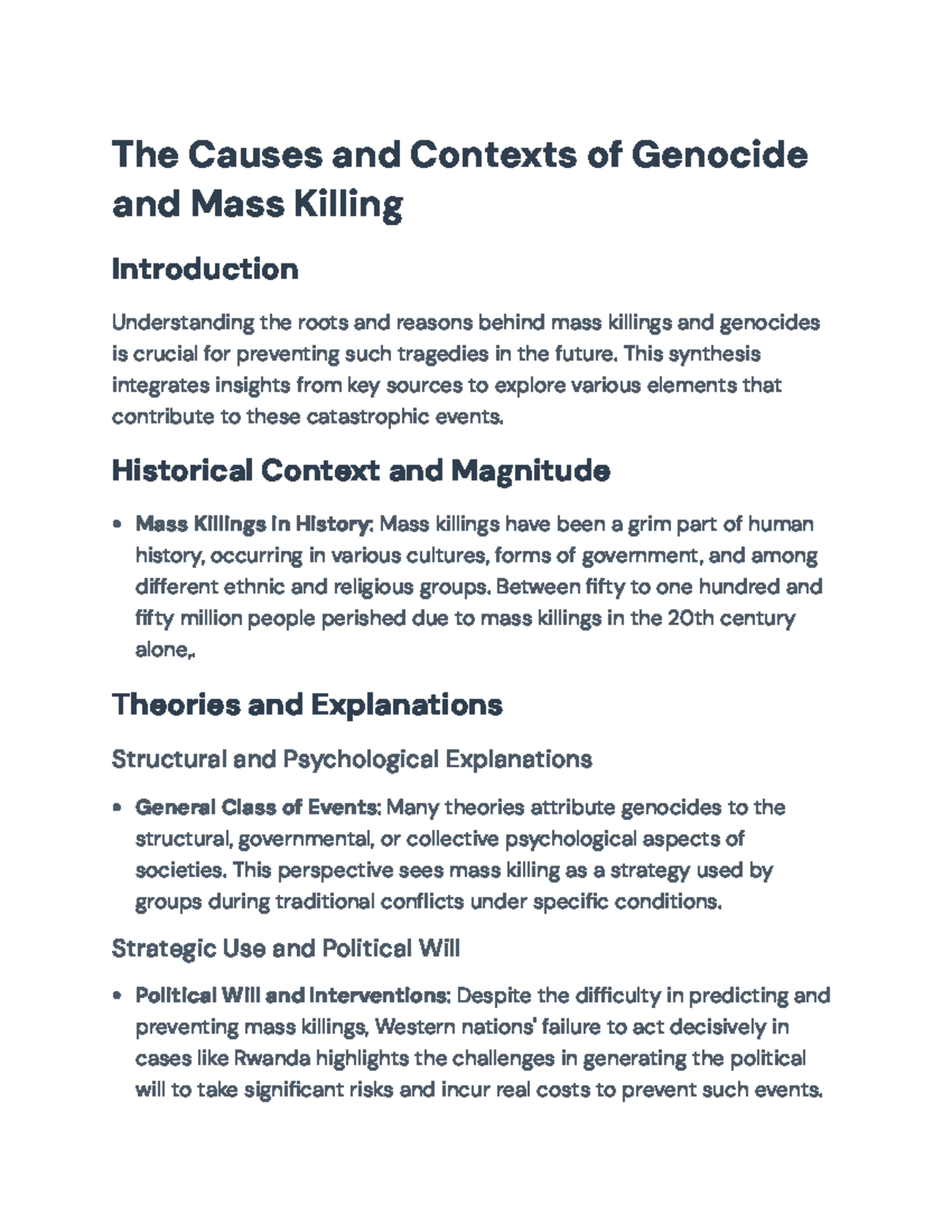 Understanding Genocide, Mass Killing, and Child Soldier Dynamics - The ...
