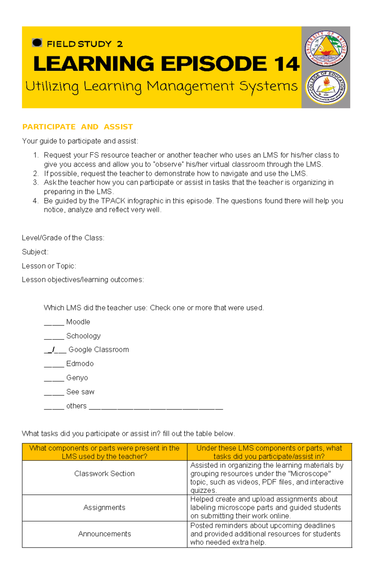 FS2 - Episode 14 - FS2 - PARTICIPATE AND ASSIST Your guide to ...