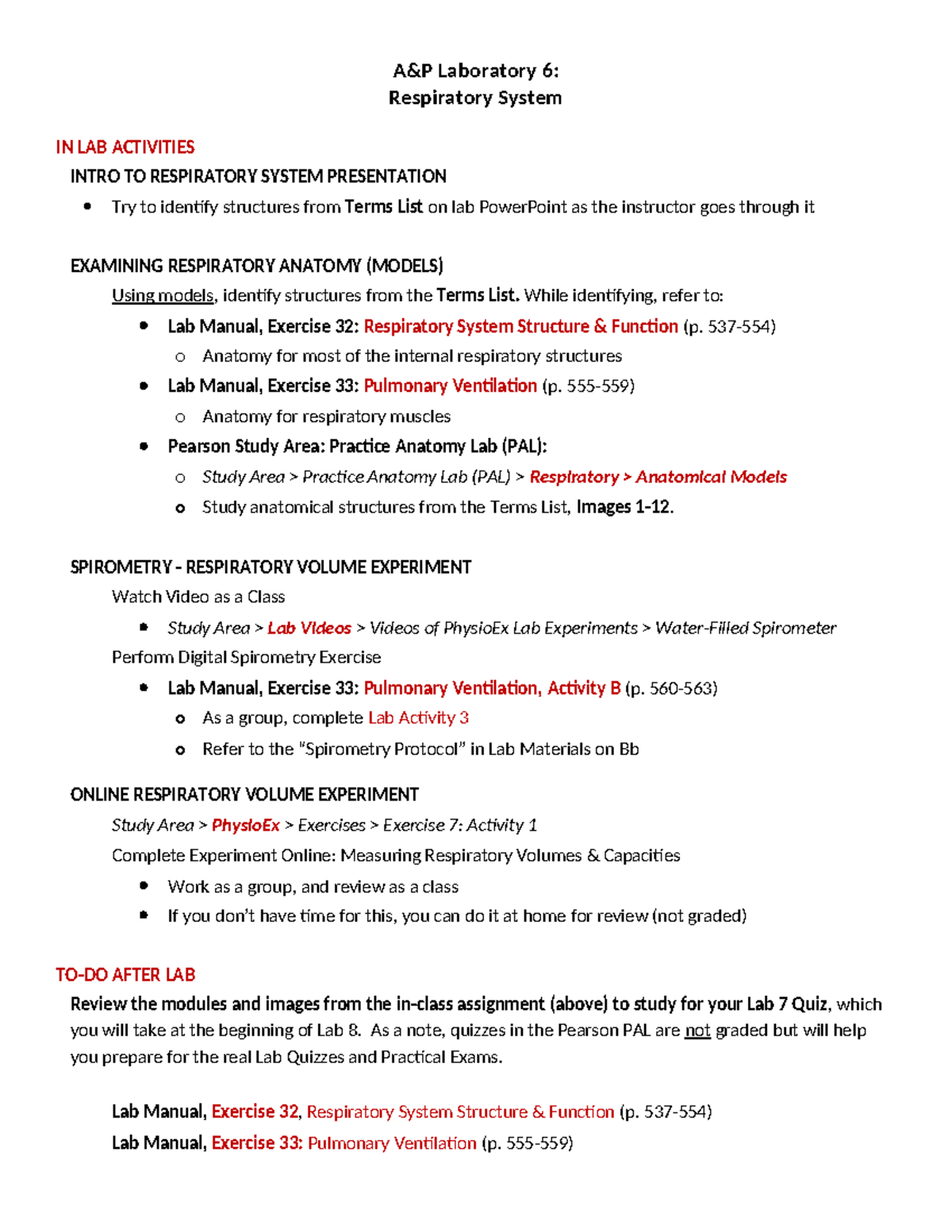 1. Lab 6 Instructions & Study Guide - A&P Laboratory 6: Respiratory ...