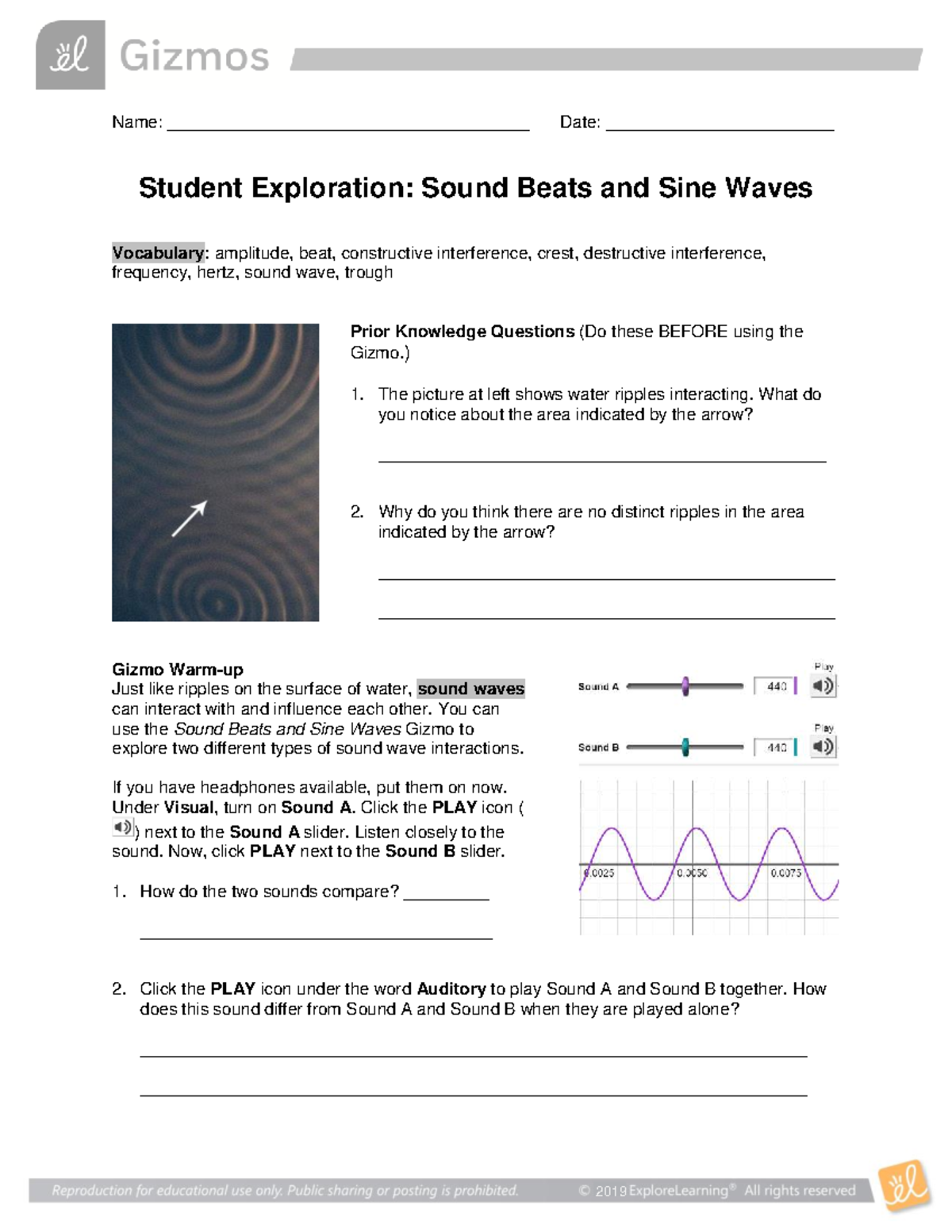 Annotated Student Exploration: Sound Beats & Sine Waves (SE 2019) - Studocu