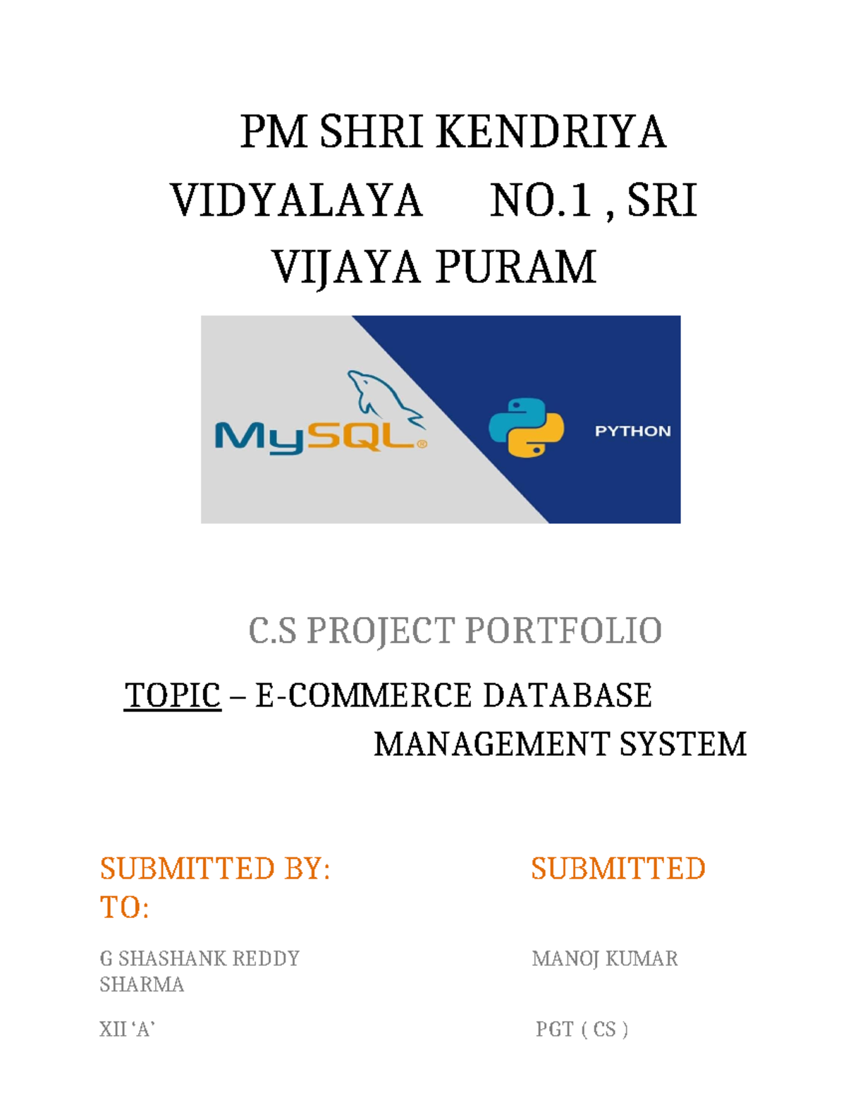 Project ASA-final Sashank-1 - PM SHRI KENDRIYA VIDYALAYA NO , SRI ...