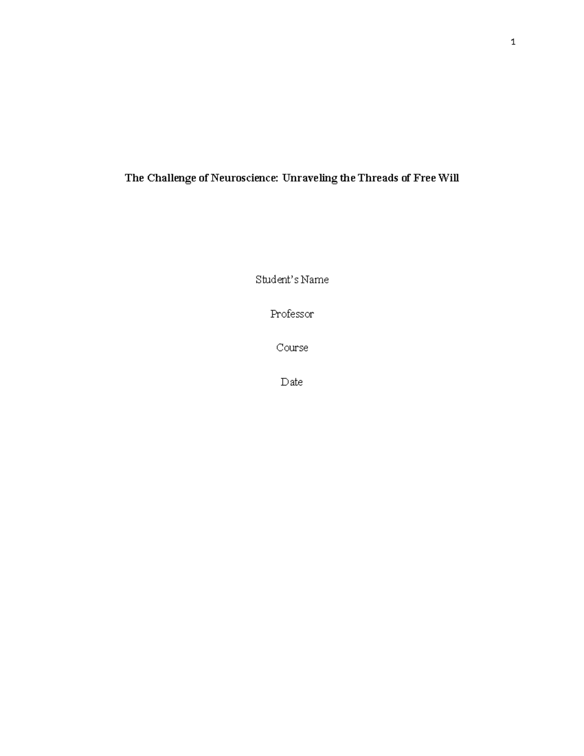 Neuroscience and Free Will: A Critical Analysis of Determinism - Studocu