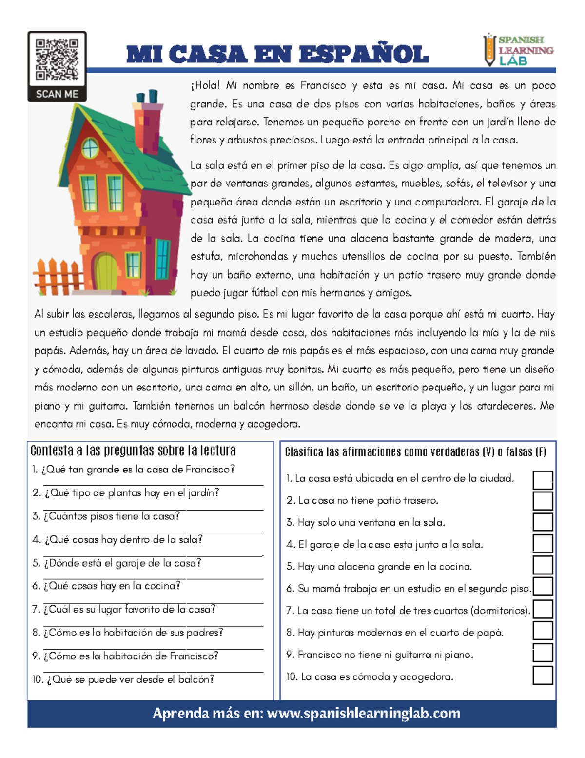 Mi-casa-en-espanol-lectura-ejercicios-this-is-my-house-in-Spanish-pdf ...