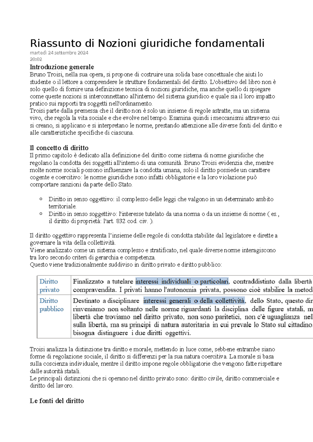 Riassunto delle Nozioni Giuridiche Fondamentali - Corso di Diritto ...