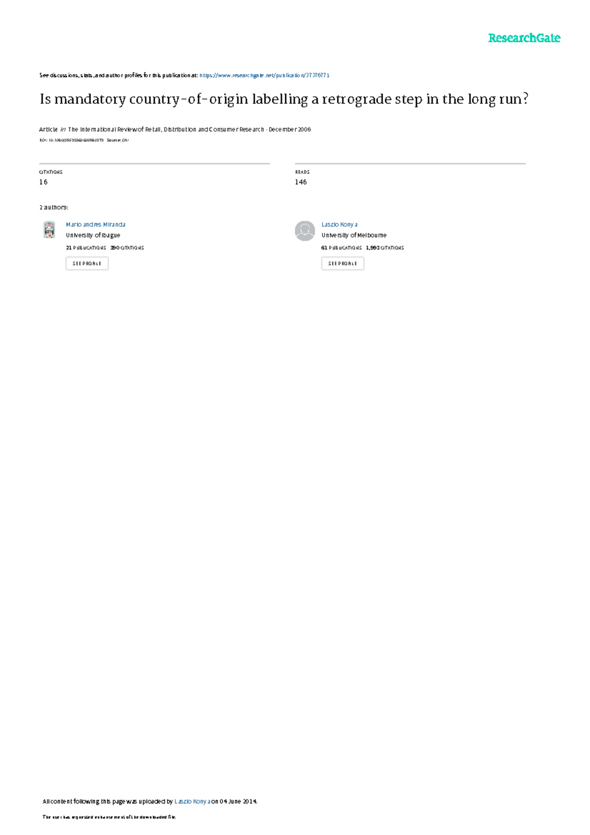 Mandatory Labelling: Impacts on Consumer Choices and Retail Dynamics ...