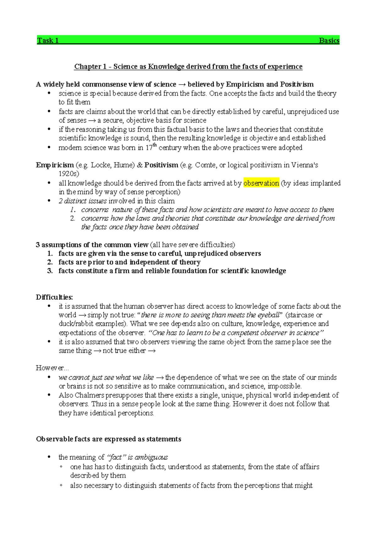 Po S Bible - Philosophy of Religion - Task 1 Basics Chapter 1 - Science ...