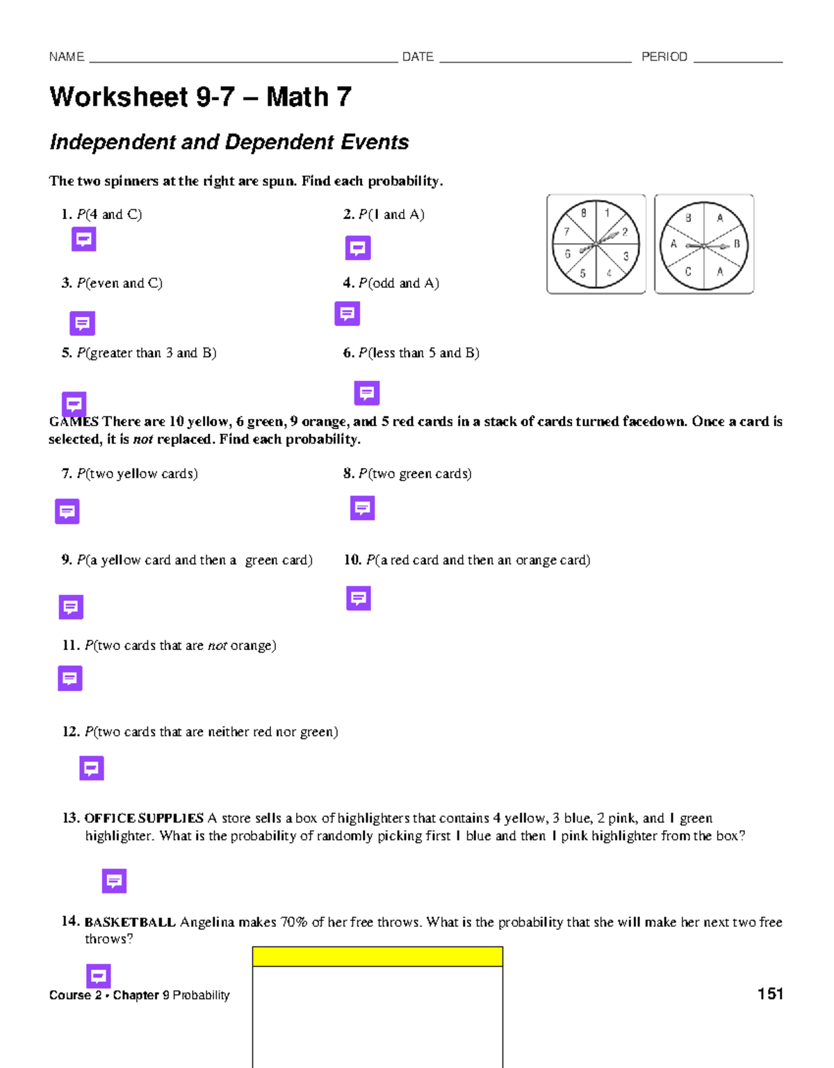 Probability of Independent and Dependent Events-1 - NAME - Studocu