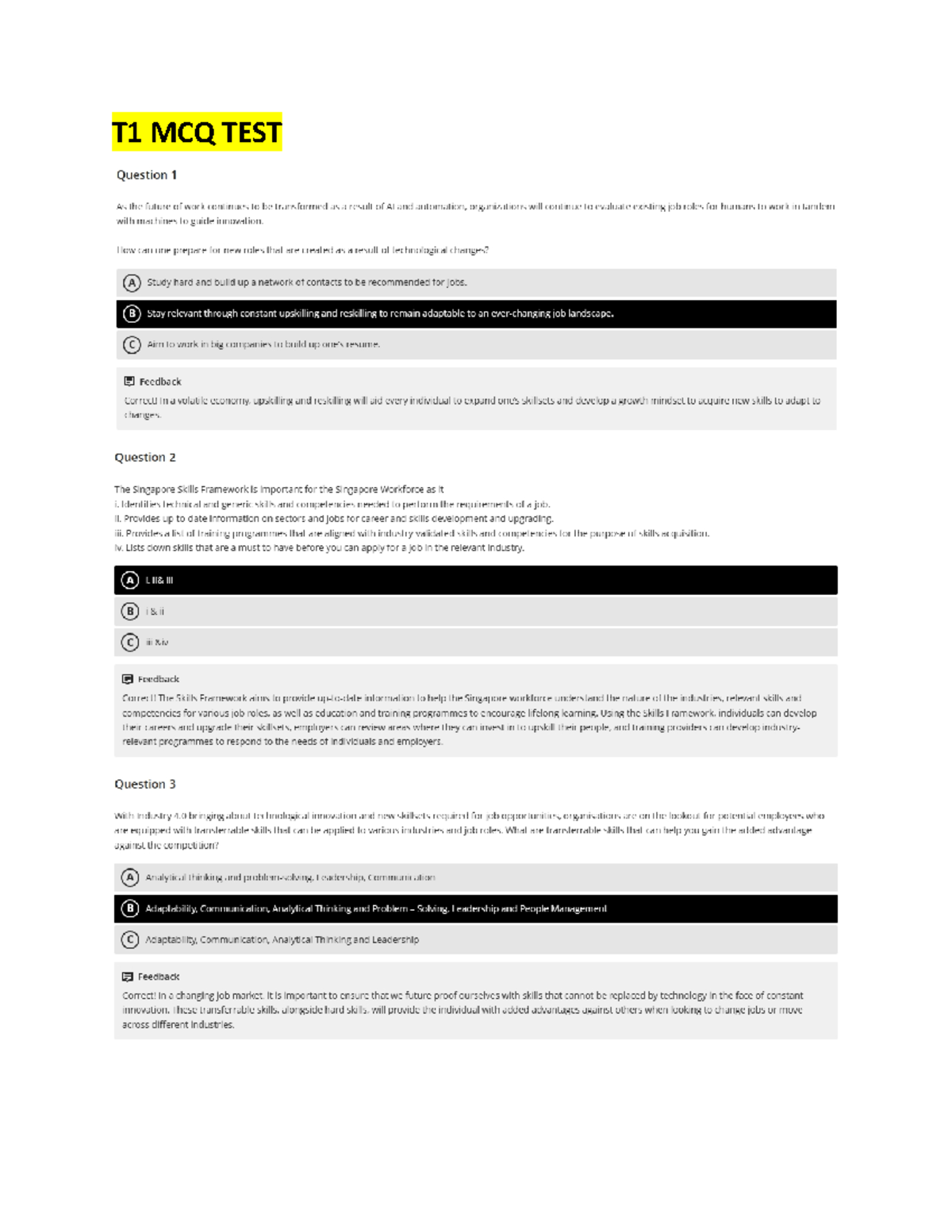 ML4 LAMs Answers - nil - ML0004 - T1 MCQ TEST T 3 MCQ TEST T4 MCQ TEST ...