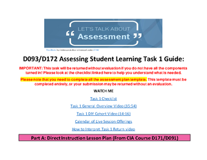 Matthew Hills - D093 - Task 1 - Lesson Plan - General Information ...