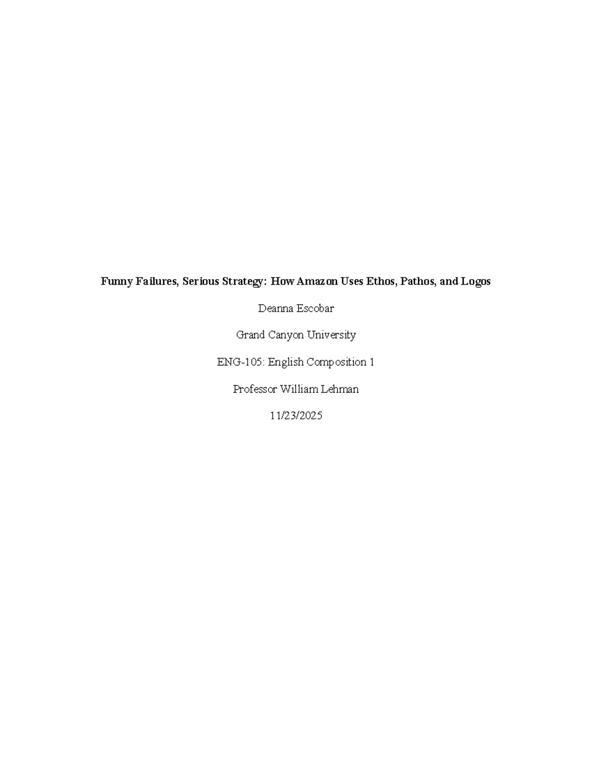 ENG 101 Rhetorical Analysis: Amazon's Use of Ethos, Pathos, and Logos ...