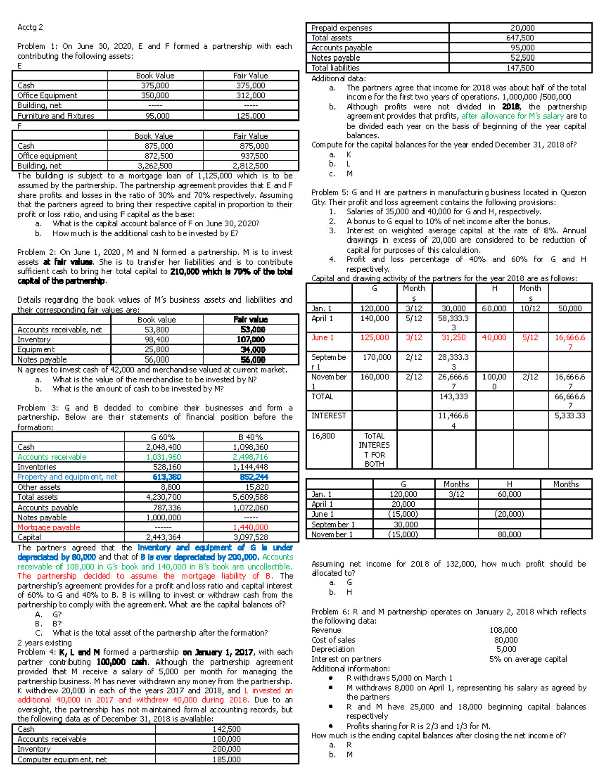 Partnership-Q4 - Quiz Partnership Formation and Profit Sharing - Acctg ...