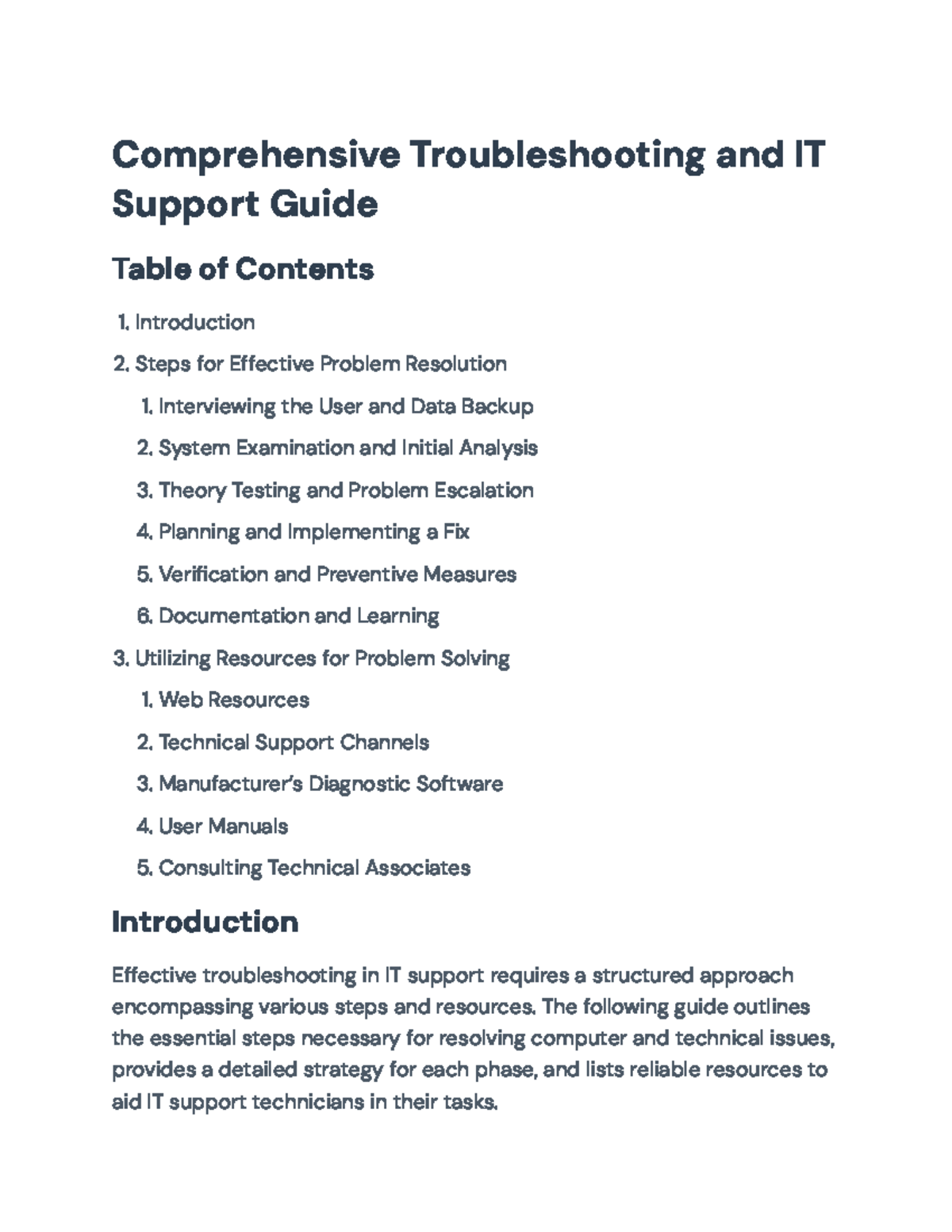 IT Support Troubleshooting Guide: Effective Problem Resolution Steps ...
