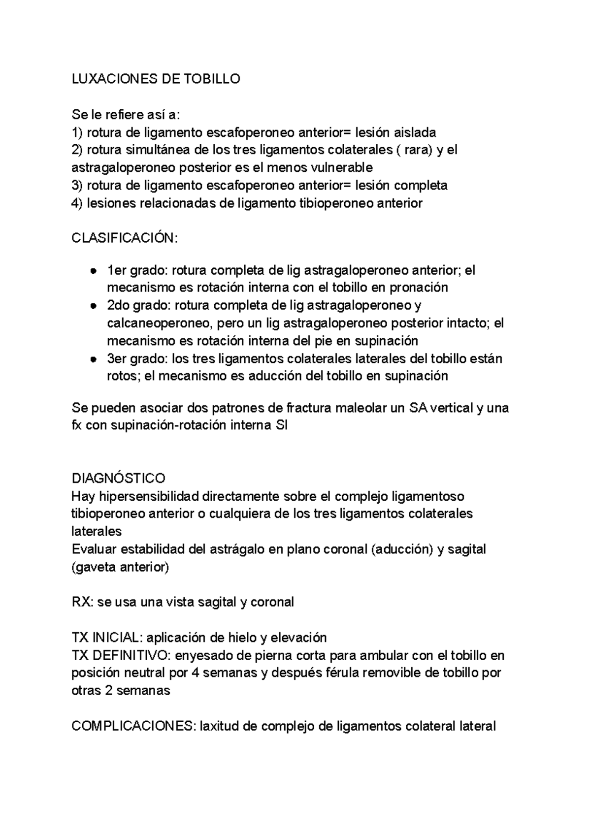 LUXACIONES Y TRAUMATISMOS EN TOBILLO Y MUÑECA: CLASIFICACIÓN Y ...